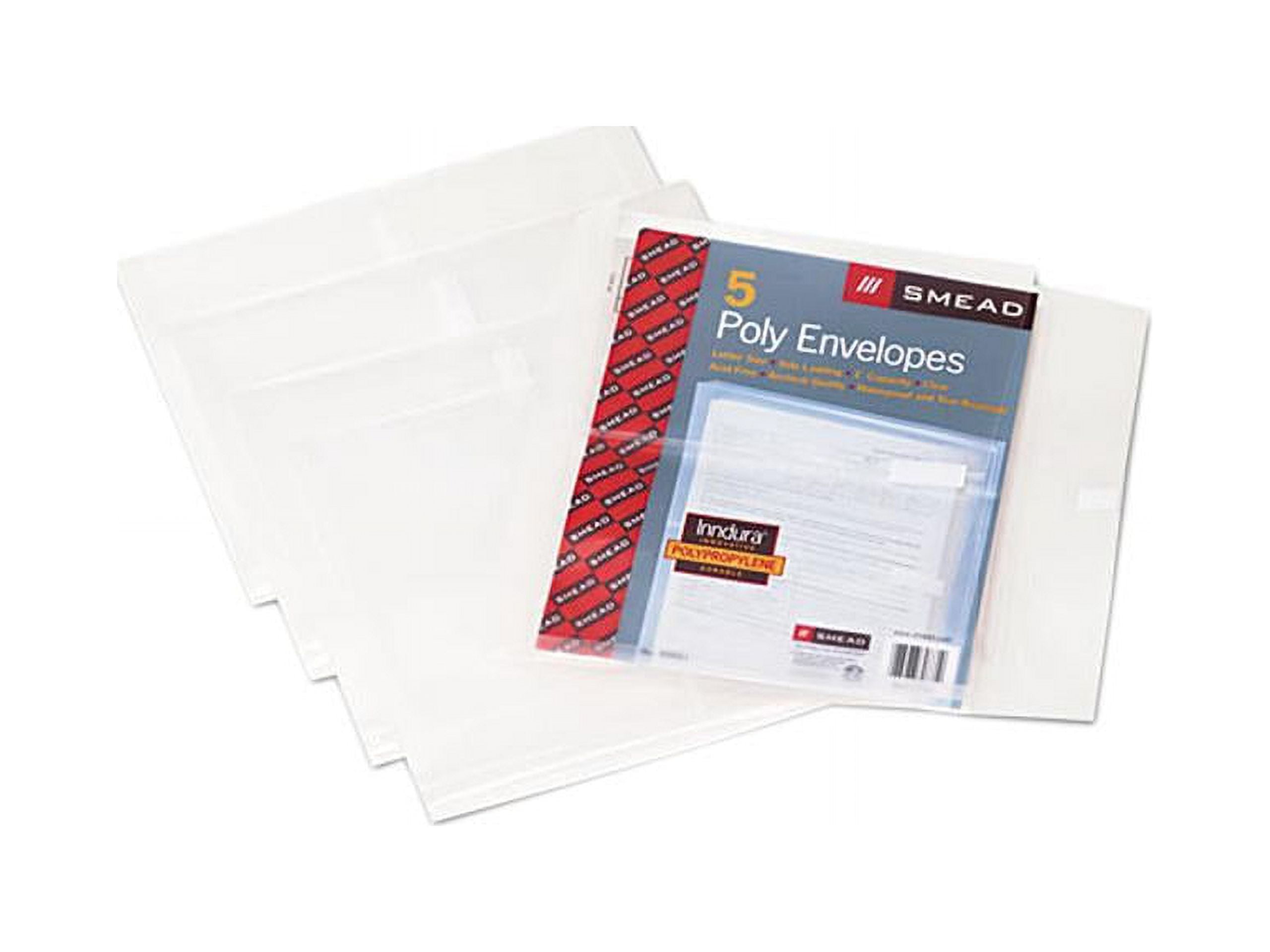 Smead Envelopes with Hook-and-Loop Closure, Clear, 5 / Pack (Quantity ...