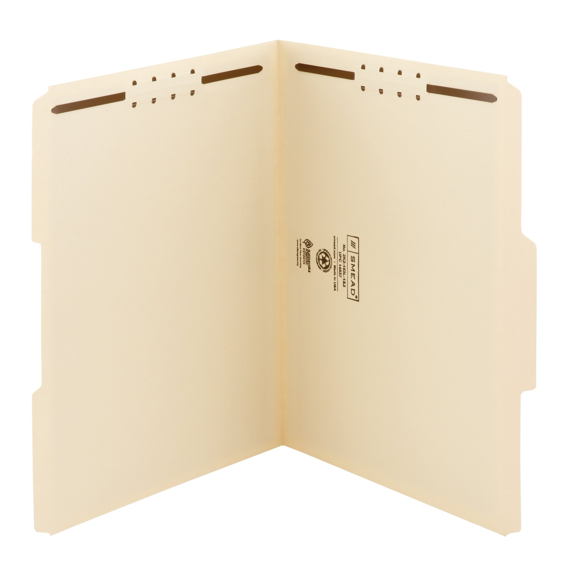Smead Fastener File Folder, 2 Fasteners, Reinforced 1/3-Cut Tab, Letter ...