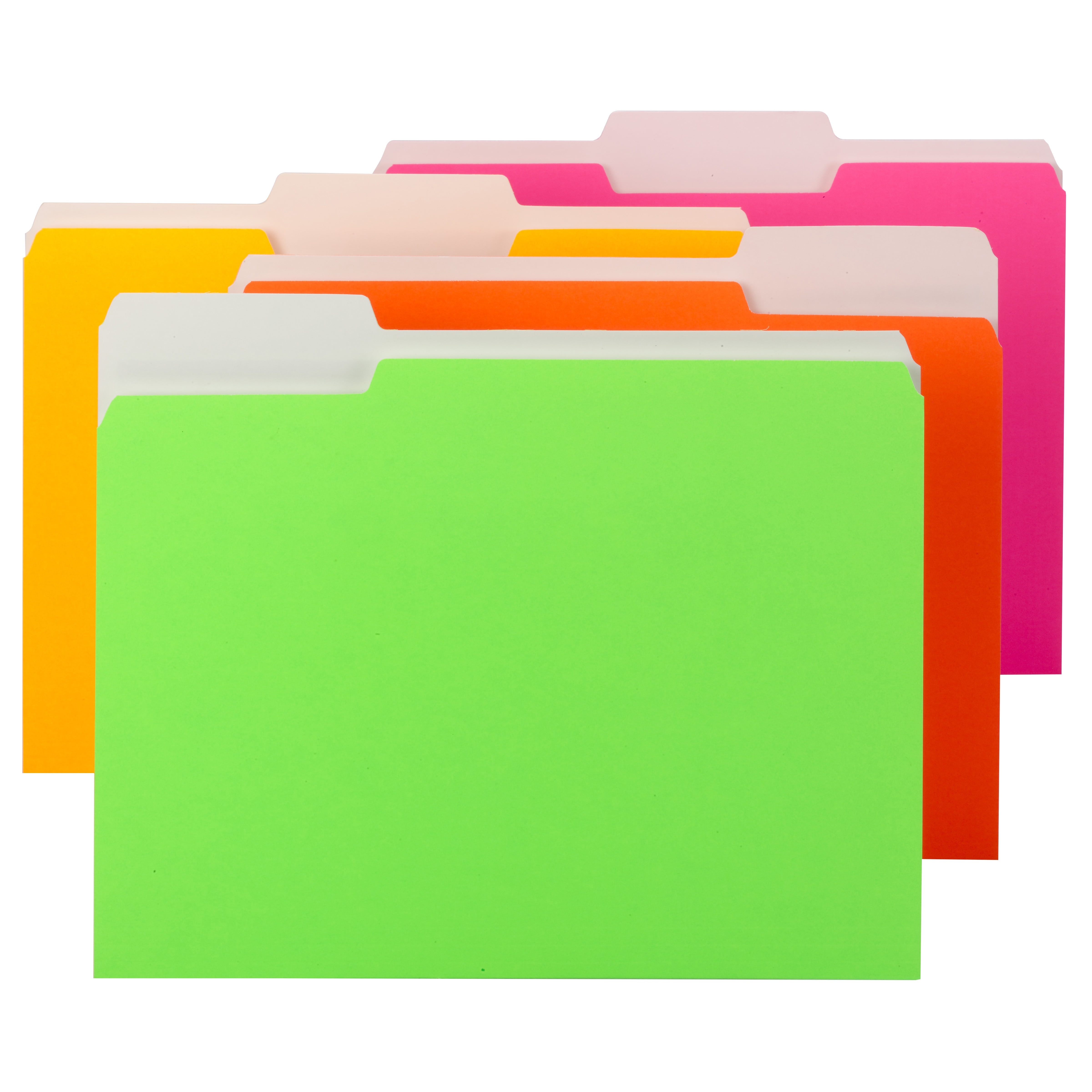 Smead File Folder, 1/3 Cut, Letter, Neon Colors, 12/Pack (11925 ...