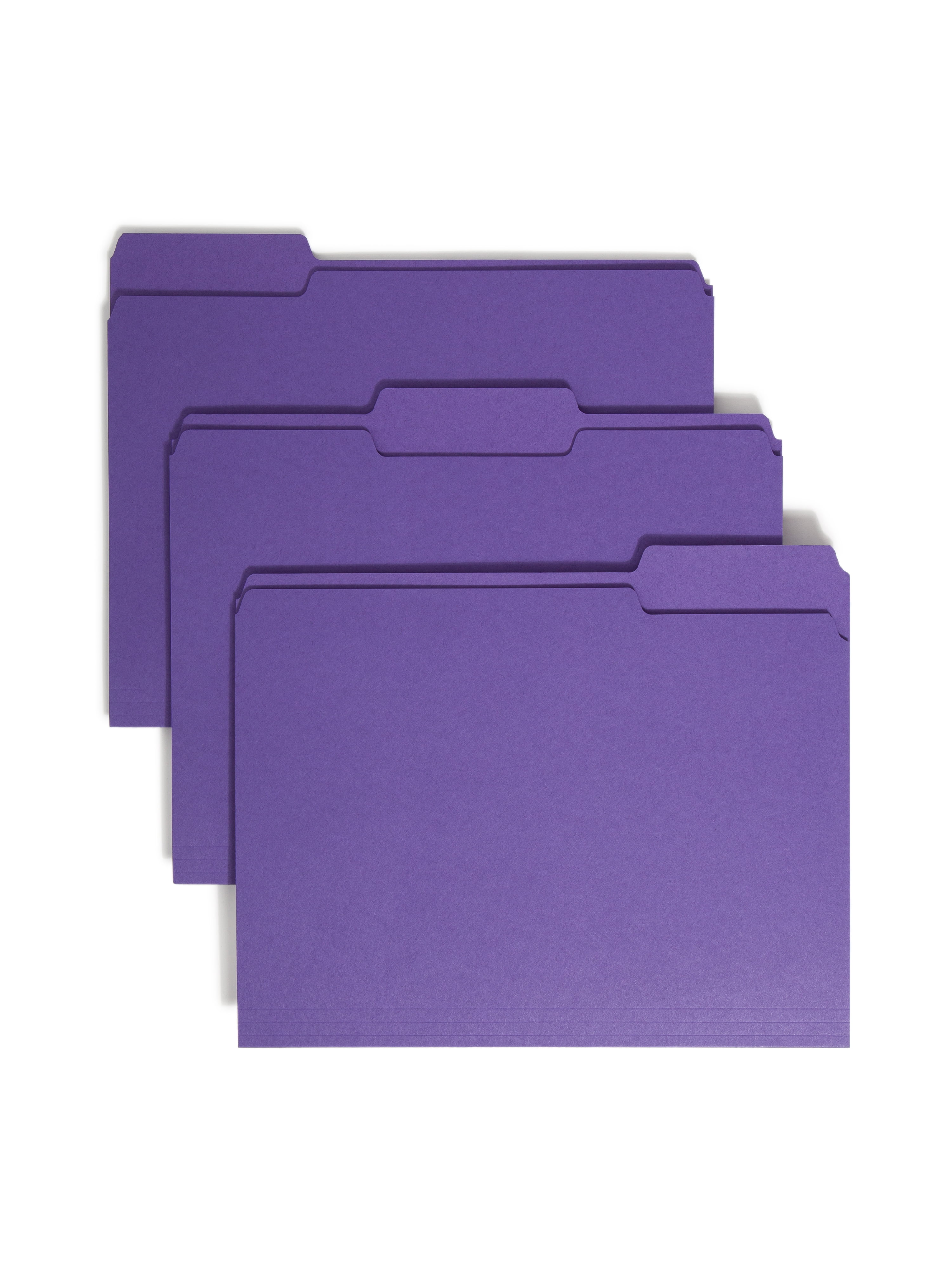 Smead Colored Office File Folder, 1/3-Cut Tab, Letter Size, Purple, 100 ...