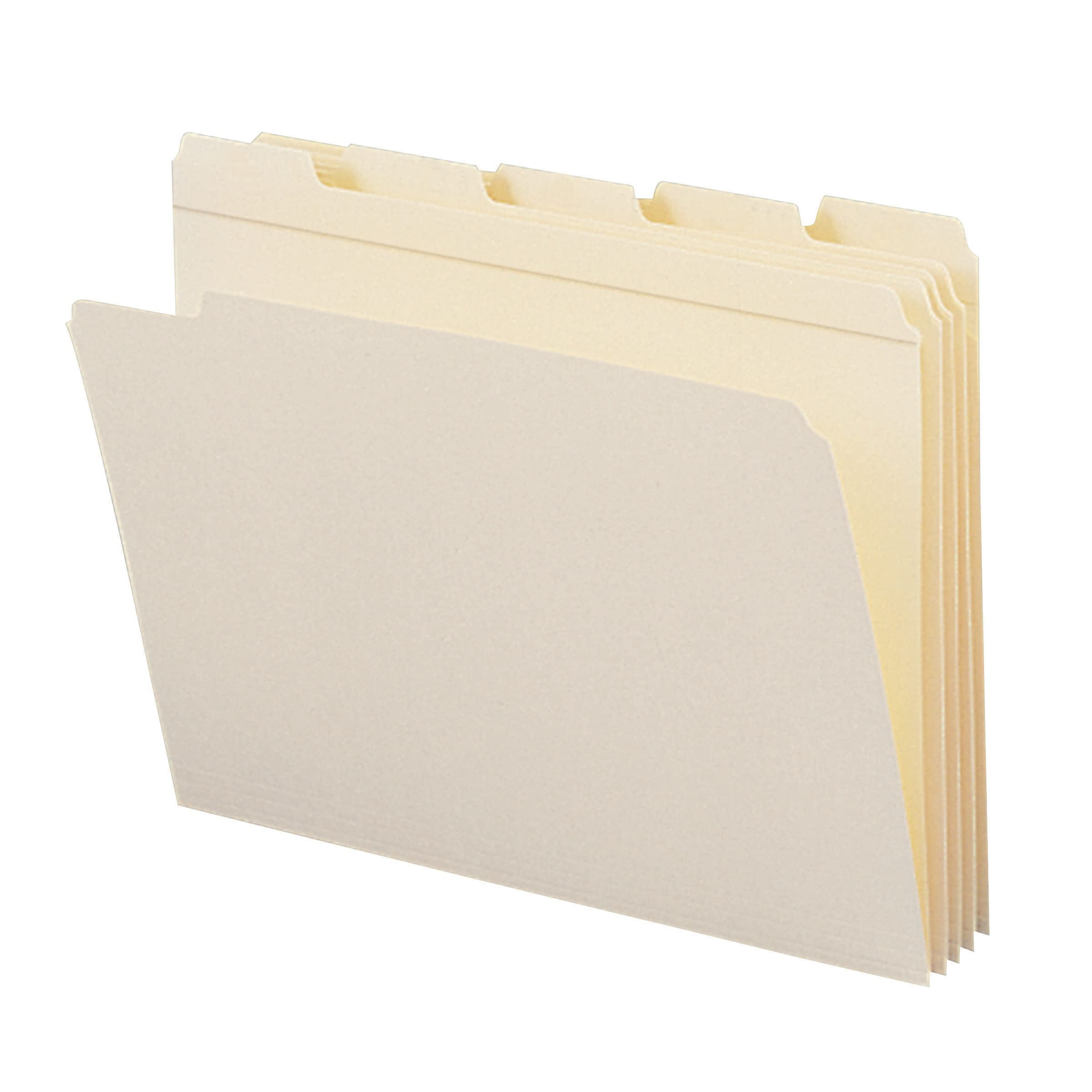 Smead File Folder, Reinforced 1/5-Cut Tab, Assorted Positions, Letter ...