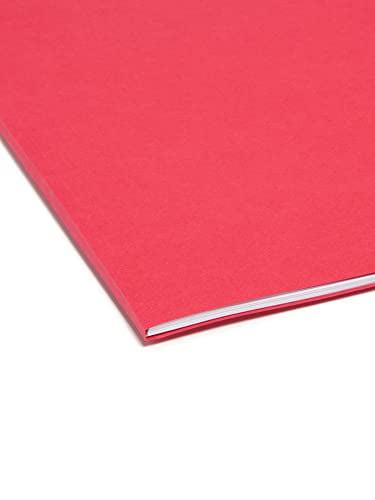 Smead File Folder, Reinforced Straight-Cut Tab, Letter Size, Red, 100 ...