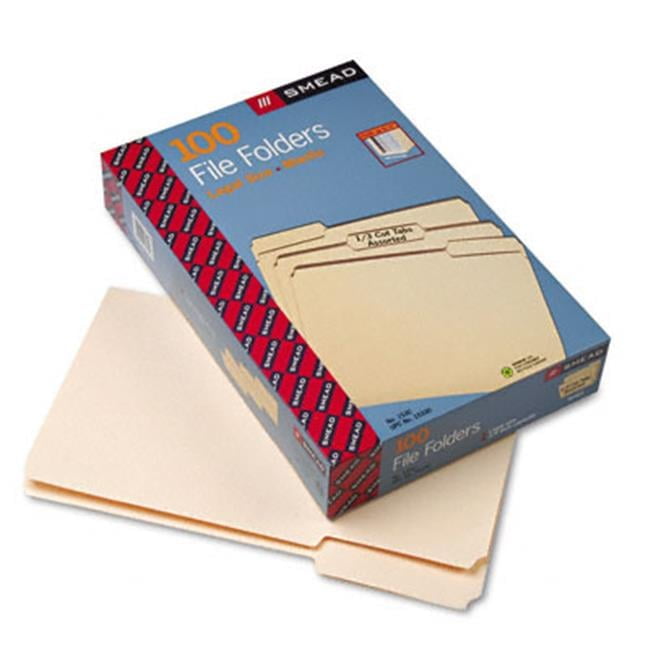 Smead File Folders- 1/3 Cut Assorted Positions- 1-Ply Top Tab- Legal ...