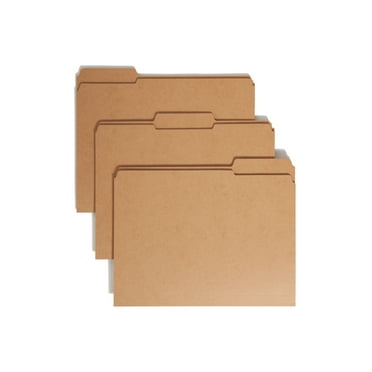 Reinforced Kraft Top Tab File Folders, 1/3-Cut Tabs, Letter Size, Kraft ...