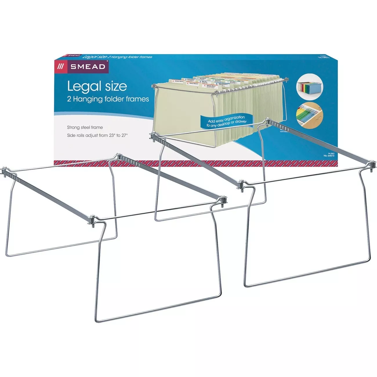 Smead Hanging Folder Frame Legal Size 23-27" Long Steel 2/Pack 64873 ...
