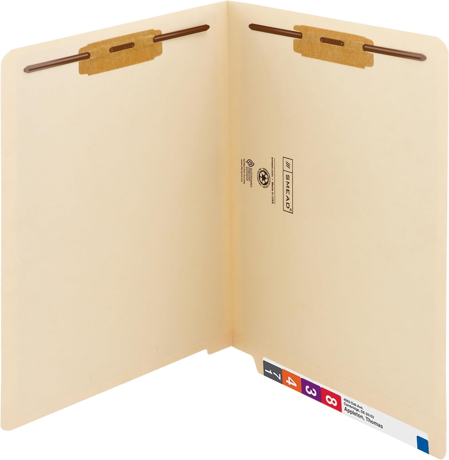 Smead Heavyweight End Tab Fastener File Folder, Shelf-Master ...