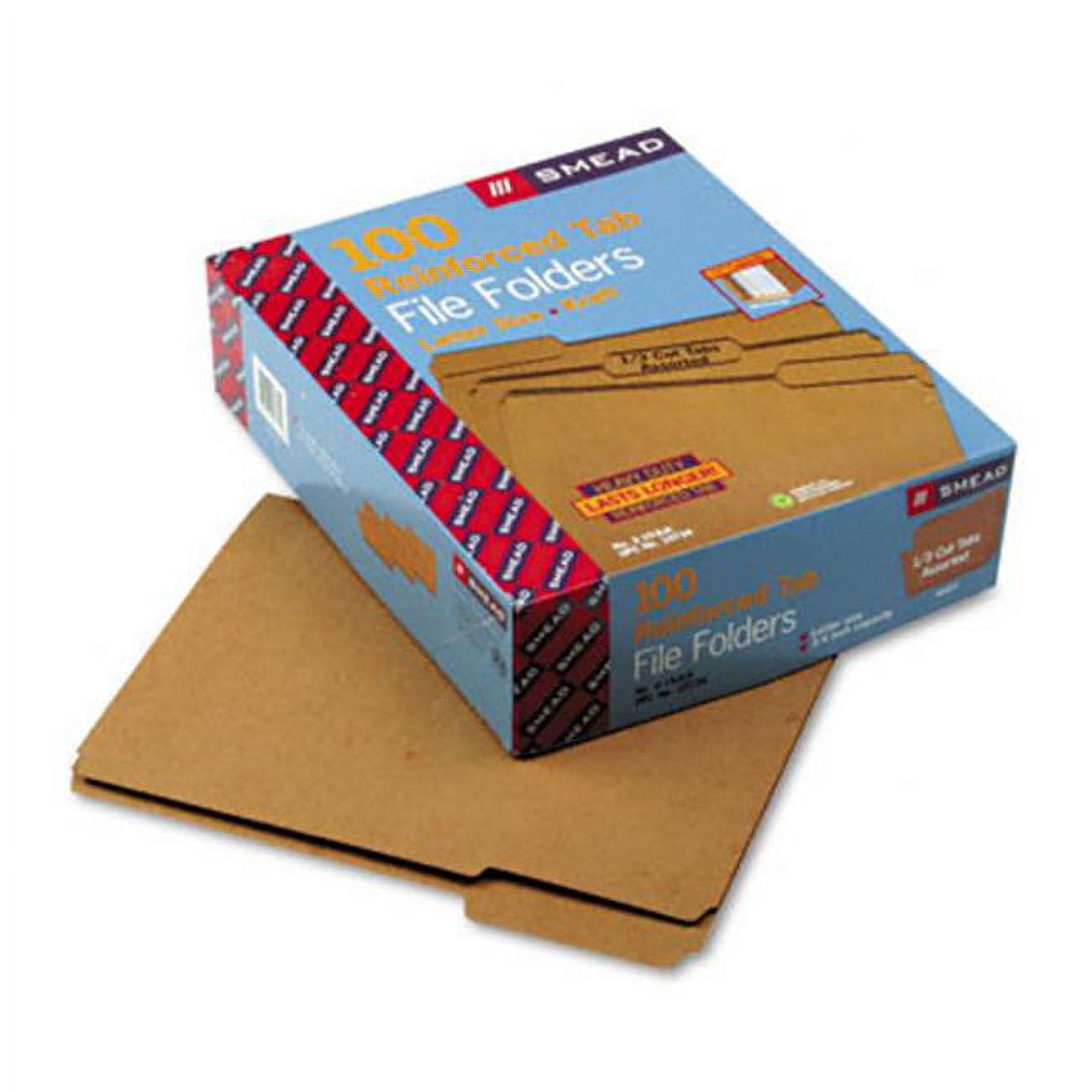 Smead Kraft File Folders- 1/3 Cut- Reinforced Top Tab- Letter- Brown ...