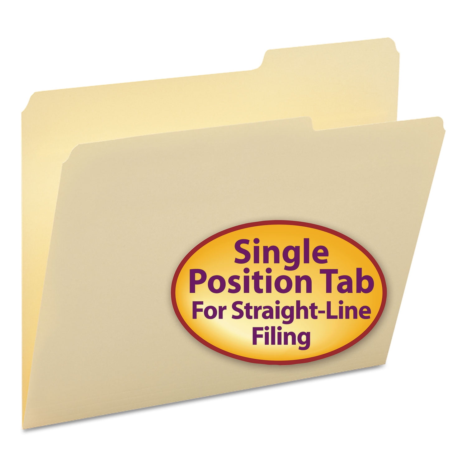 Smead Manila Guide Height Systems File Folders, 2/5-Cut Tabs, Right of ...