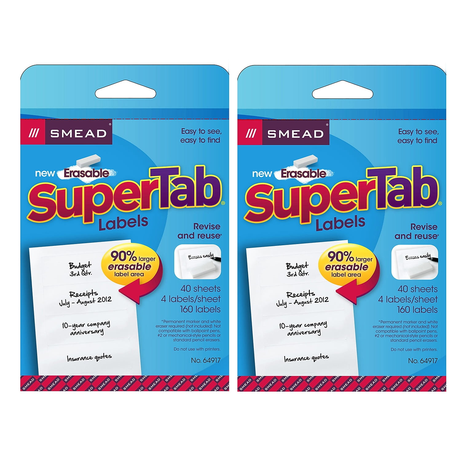 Smead Manufacturing SMD64917-2 Erasable Supertab File Folder Labels ...