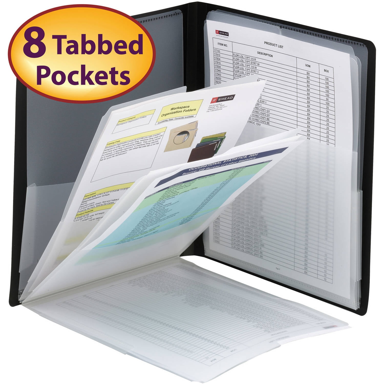 Smead Organized Up® Multi Pocket Organizer, Eight Pockets, Letter Size ...