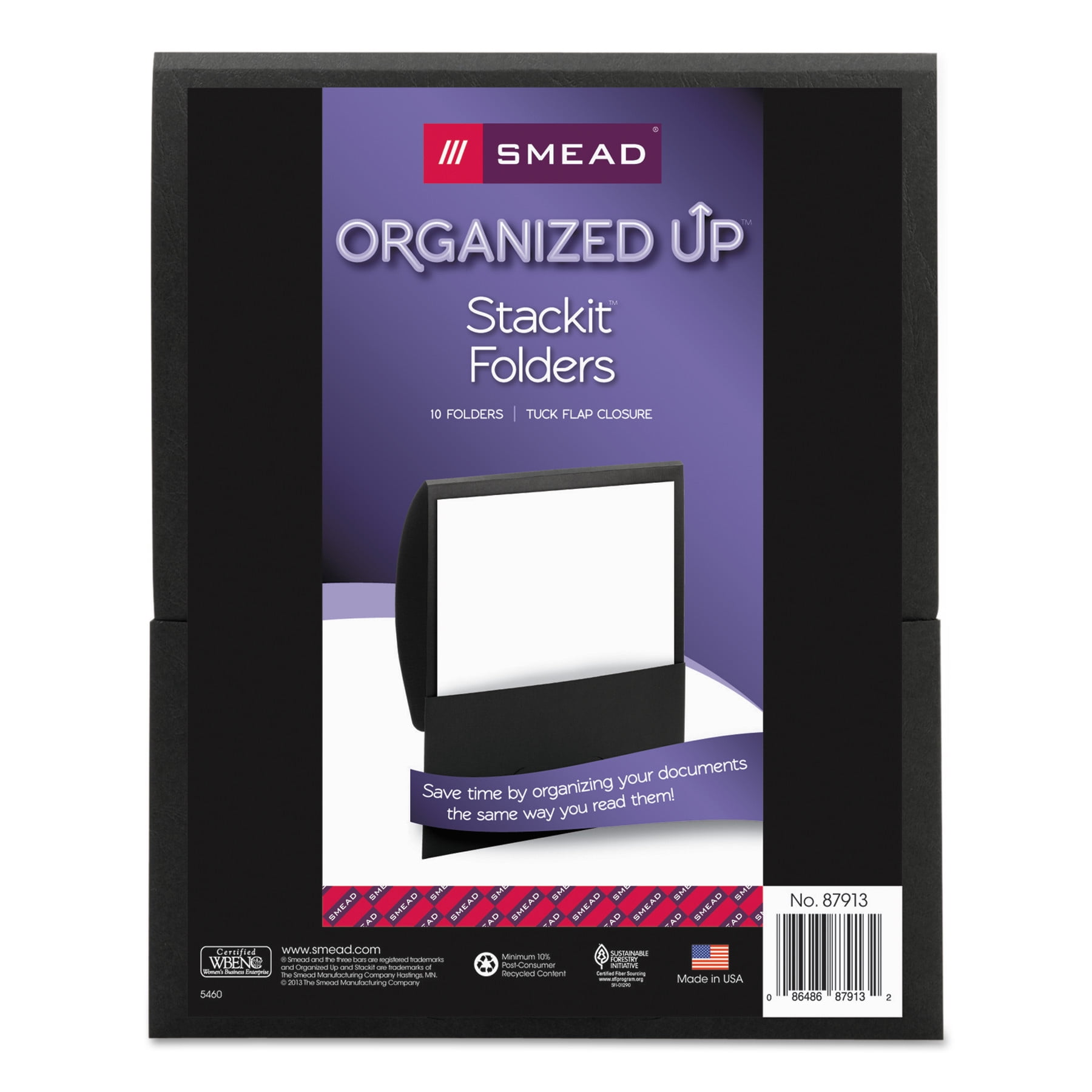 Smead Organized Up Stackit Folder, Textured Stock, 11 x 8 1/2, Black ...