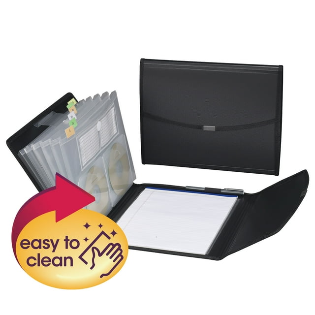 Smead Poly Pro Series II Pad Folio 7 pkt Exp File Black Letter (85830 ...