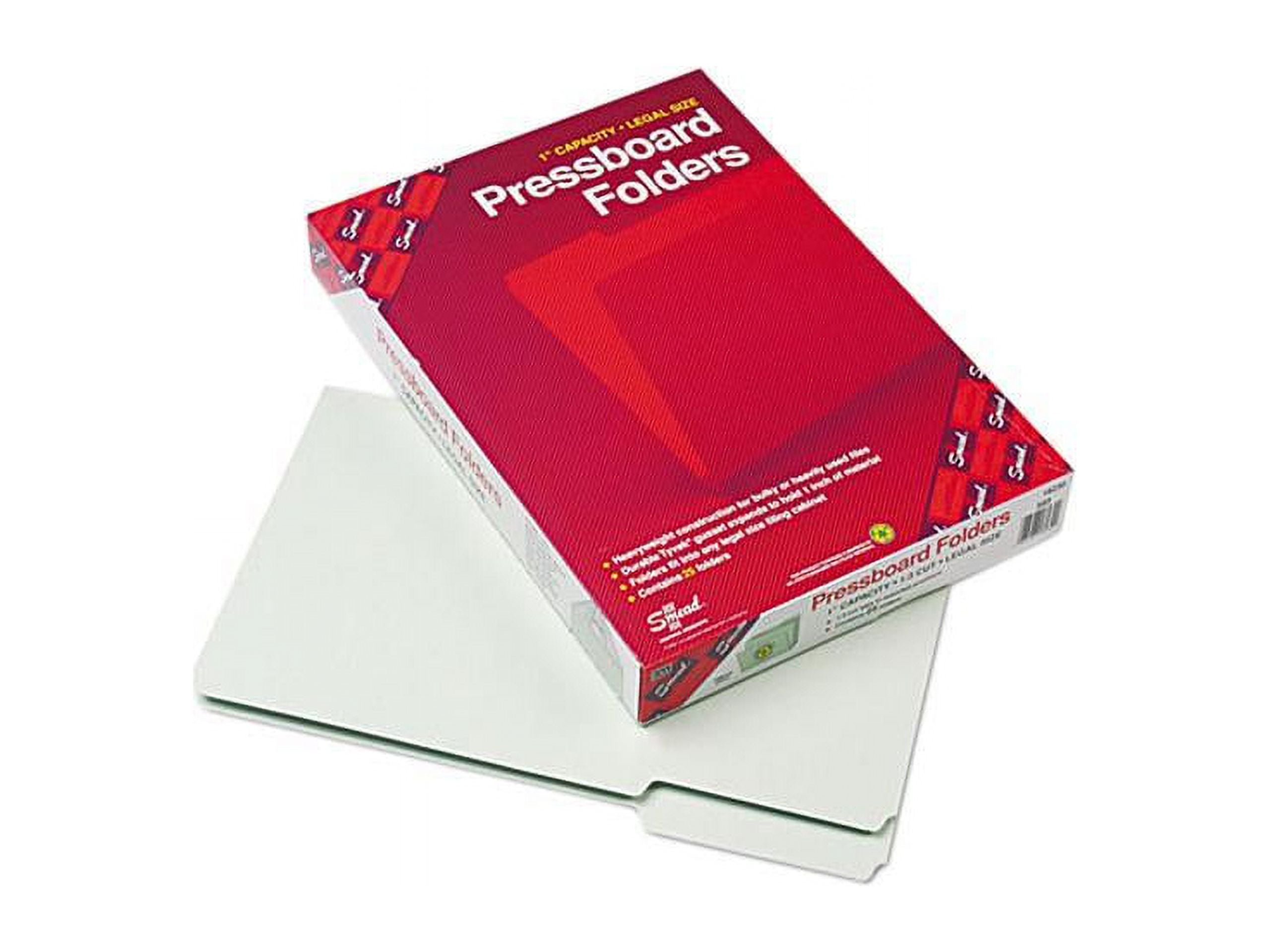 Smead Pressboard File Folder, 1/3-Cut Tab, 1" Expansion, Legal Size ...