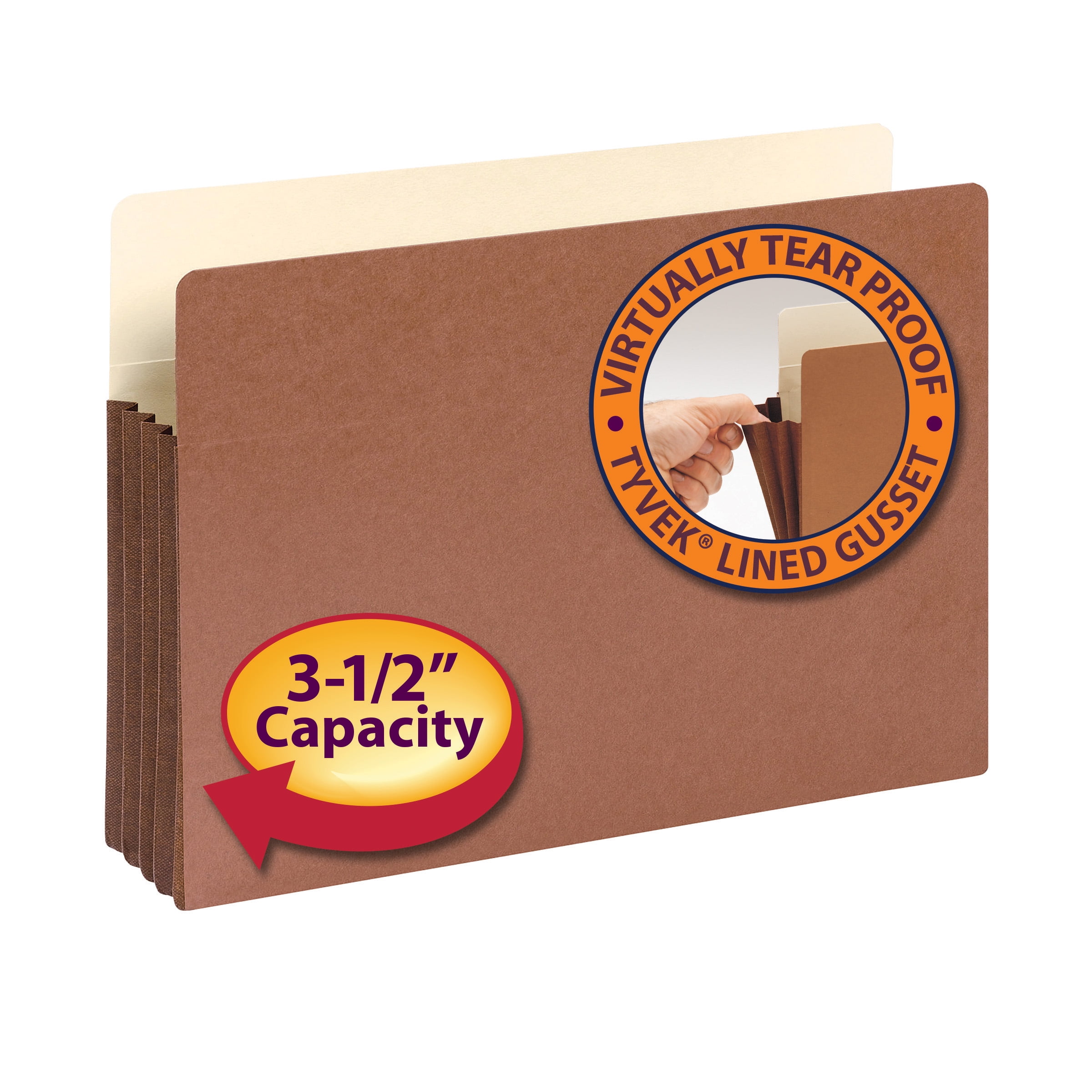 Smead Redrope File Pockets 3.5" Fully-Lined Gusset 10/BX Legal (74264 ...