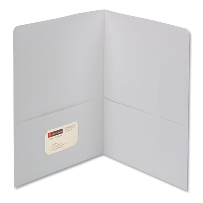 Smead SMD87861 11 x 8.5 in. Two Pocket Folder, White - Size Letter ...