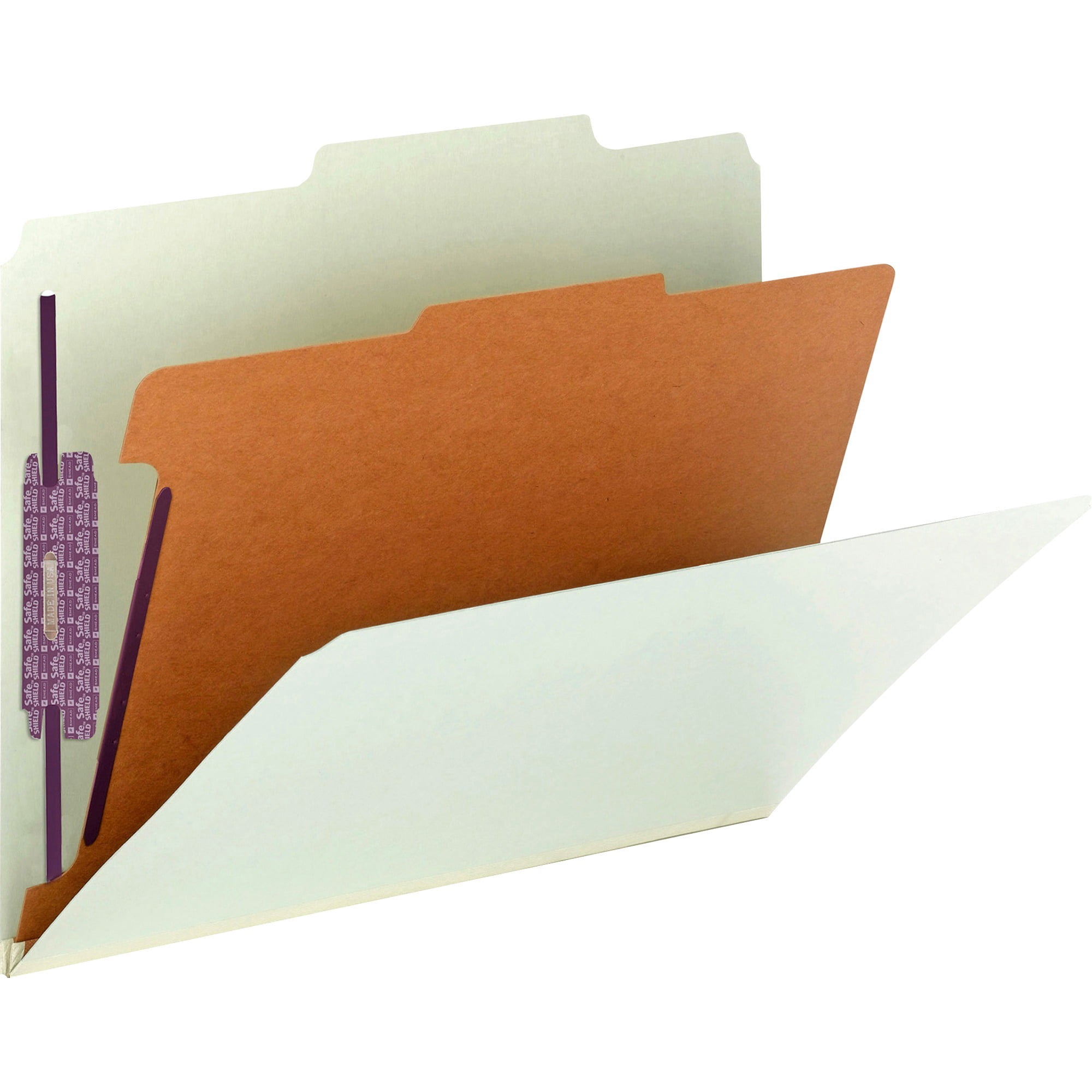 Smead SafeSHIELD® Classification Folder 1 Div GY/GN 10/BX Ltr (13776 ...