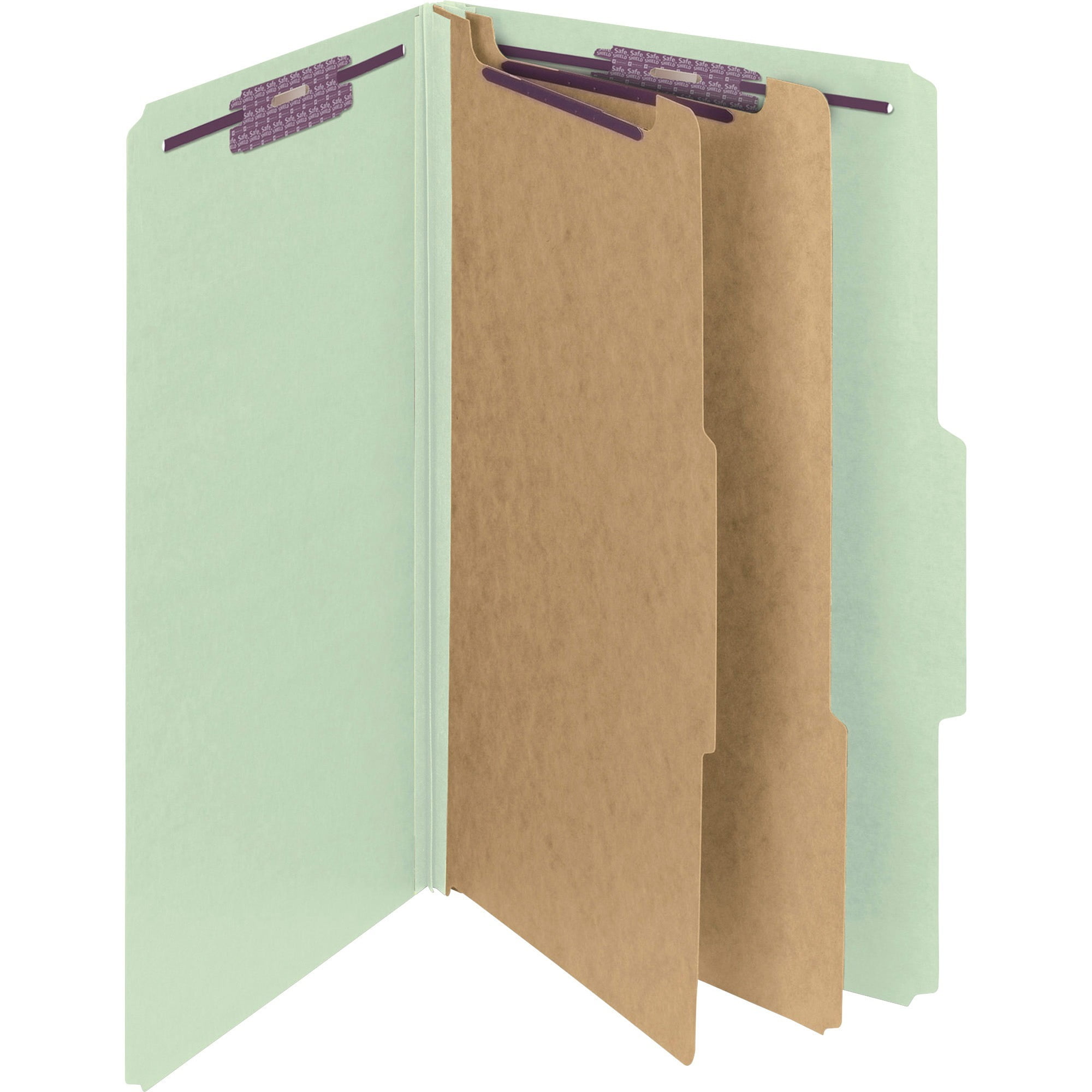 Smead SafeSHIELD® Classification Folders 2 Div GY/GN 10/BX Lgl (19076 ...