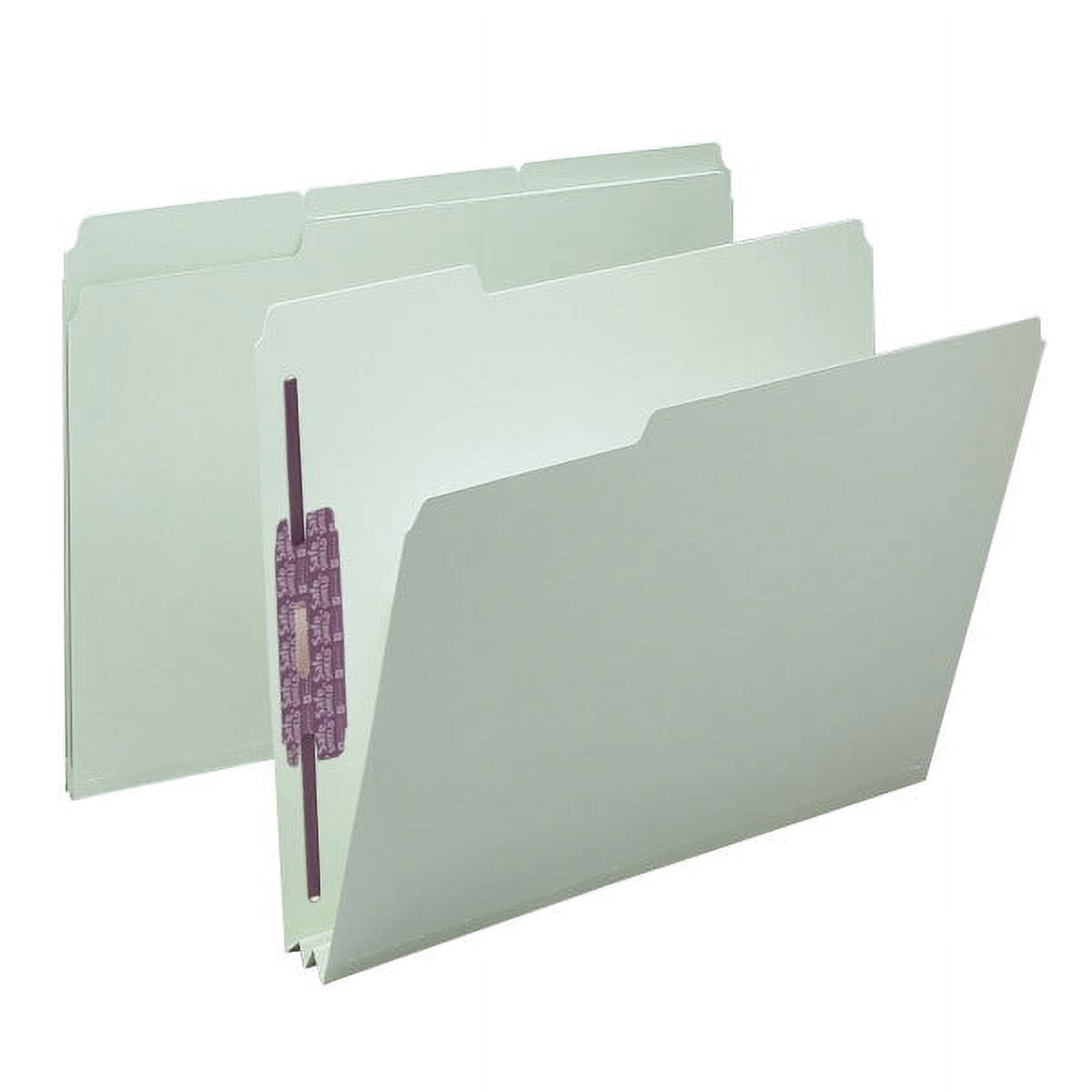 Smead Legal Size SafeSHIELD Fastener Folders, GY/GN, 25 Per Box, Letter ...