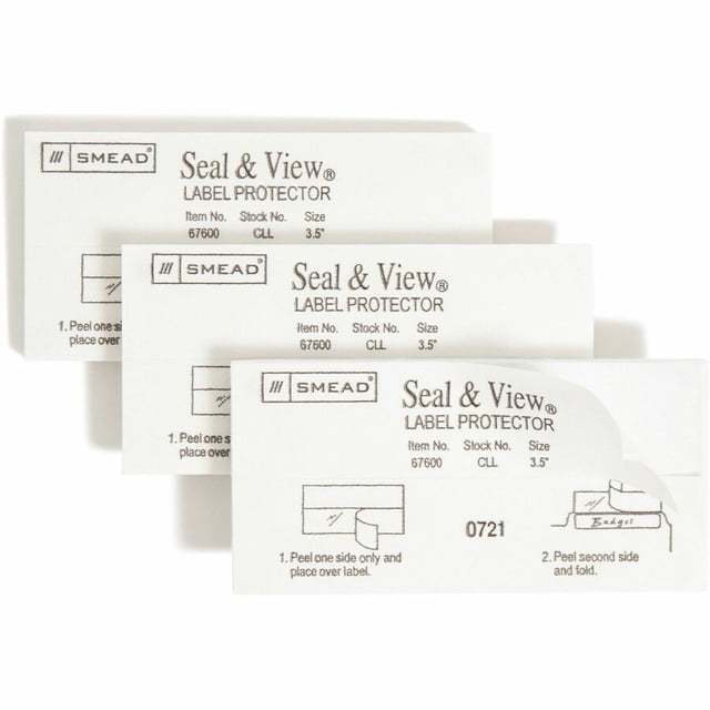 Smead Seal and View® Clear Label Protector, Size 3-1/2x1-11/16-Inches ...