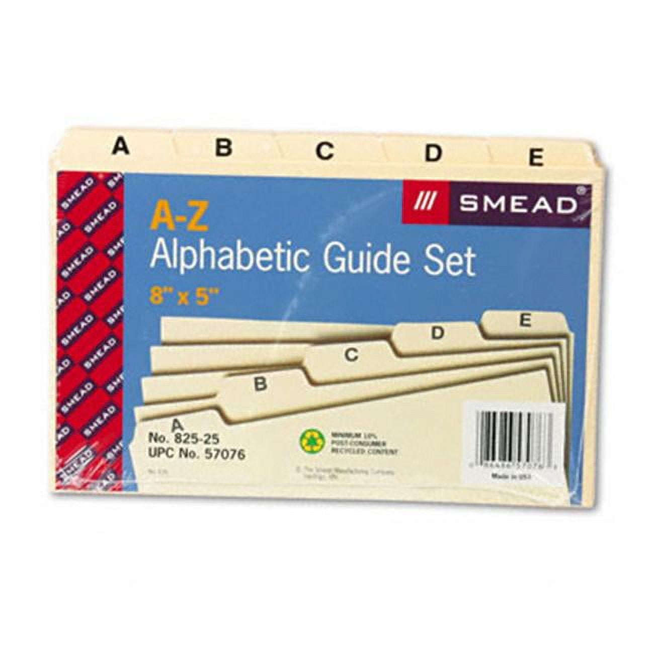 Smead Self-Tab Card Guides Alpha 1/5 Tab Manila 5 x 8 25 per Set ...