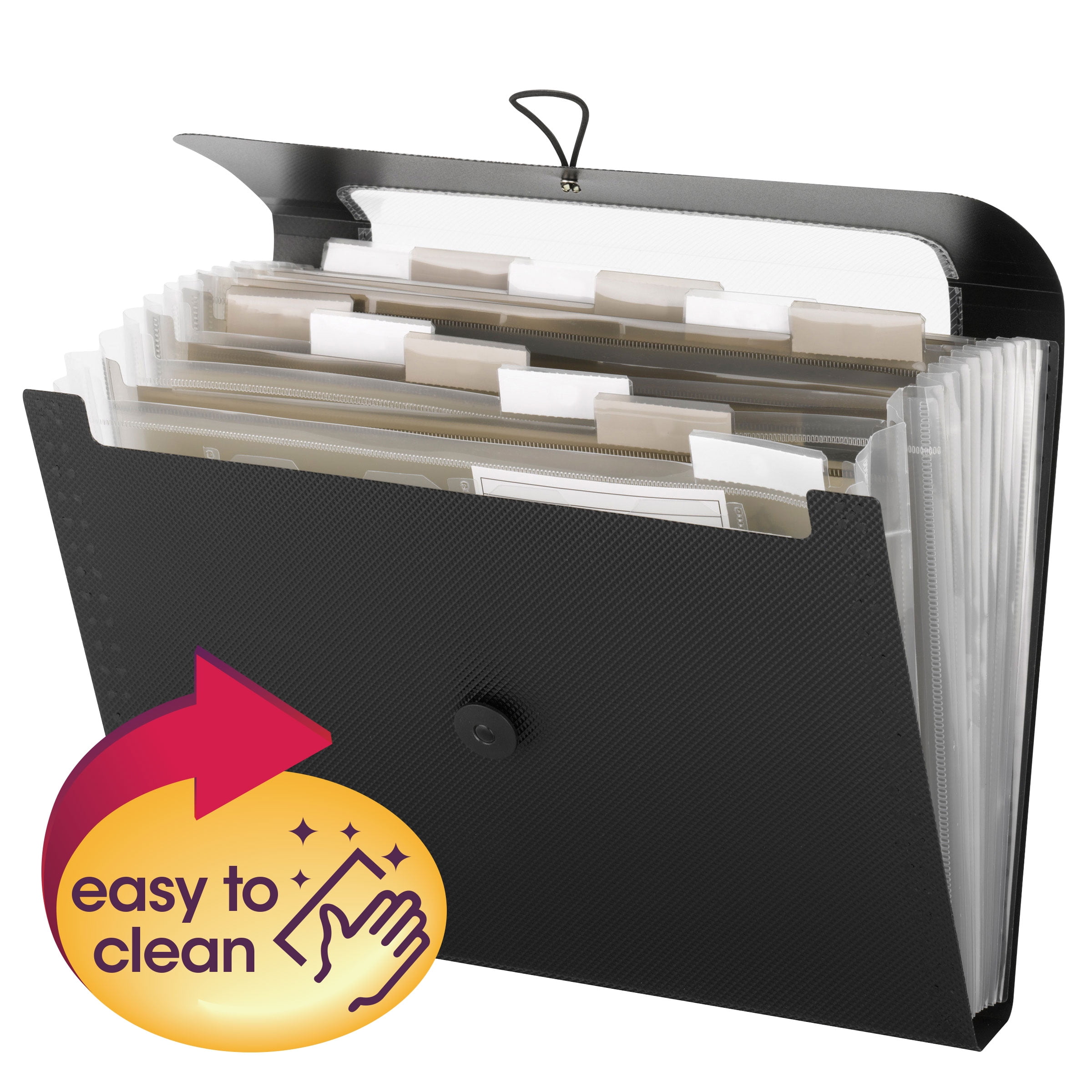 Smead Step Index Organizer 12 Pockets w/Cord Black Letter (70901 ...