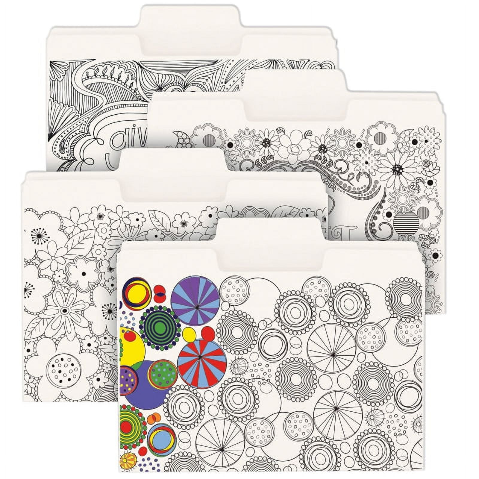 Smead SuperTab Coloring File Folders, 1/3 Cut, 3/4" Expansion, Letter ...