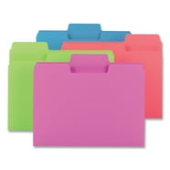 Pendaflex 40523 1/3 Cut Tab Letter Size Glow File Folders - Assorted ...