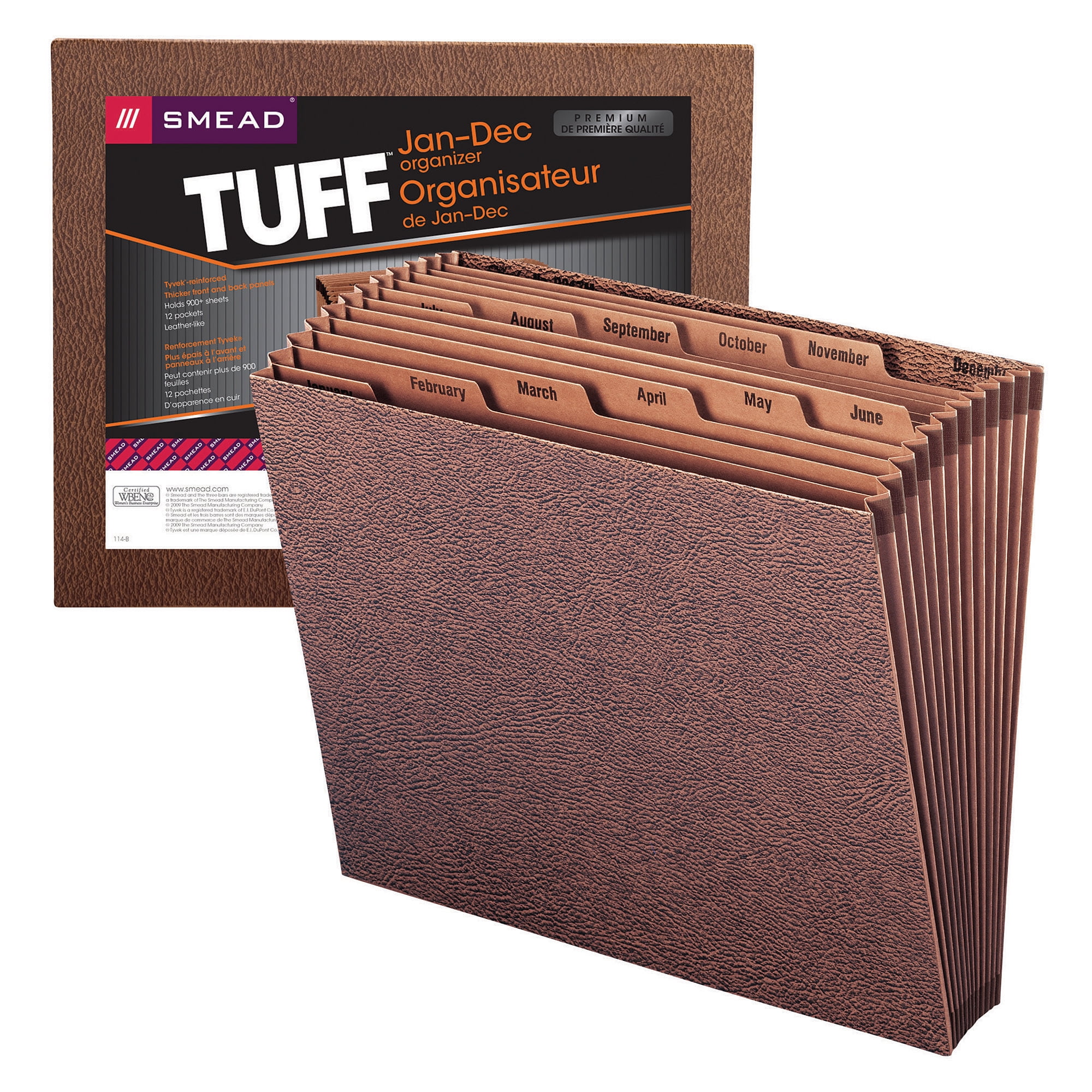 Smead® TUFF® Expanding File With Open Top, 12 Pockets, Monthly, 12" x ...