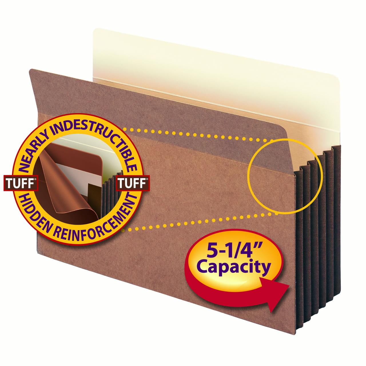 Smead TUFF® Pocket File Pockets 5.25" Exp Redrope 10/BX Legal (74390 ...