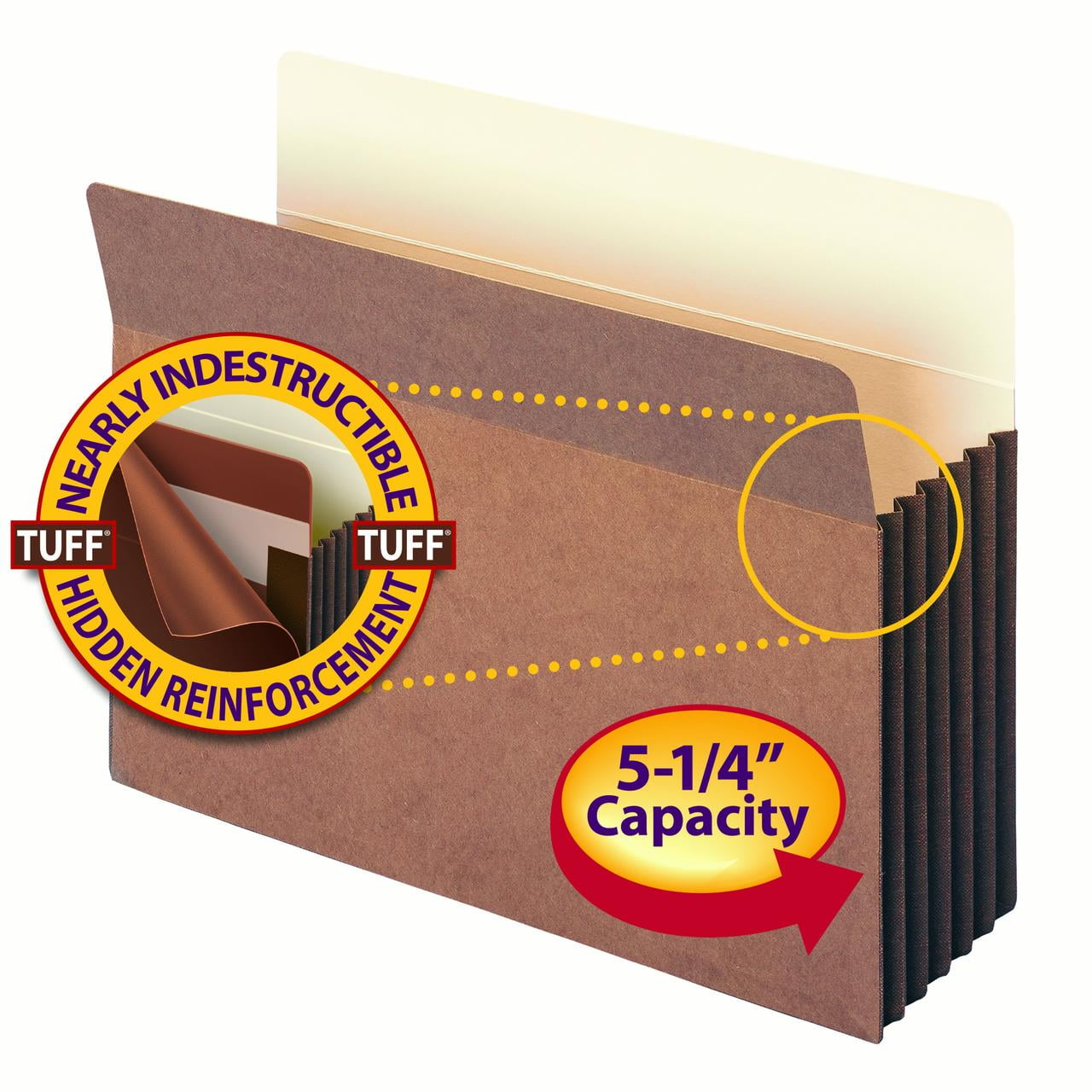 Smead TUFF® Pocket File Pockets 5.25" Exp Redrope 10/BX Letter (73390 ...