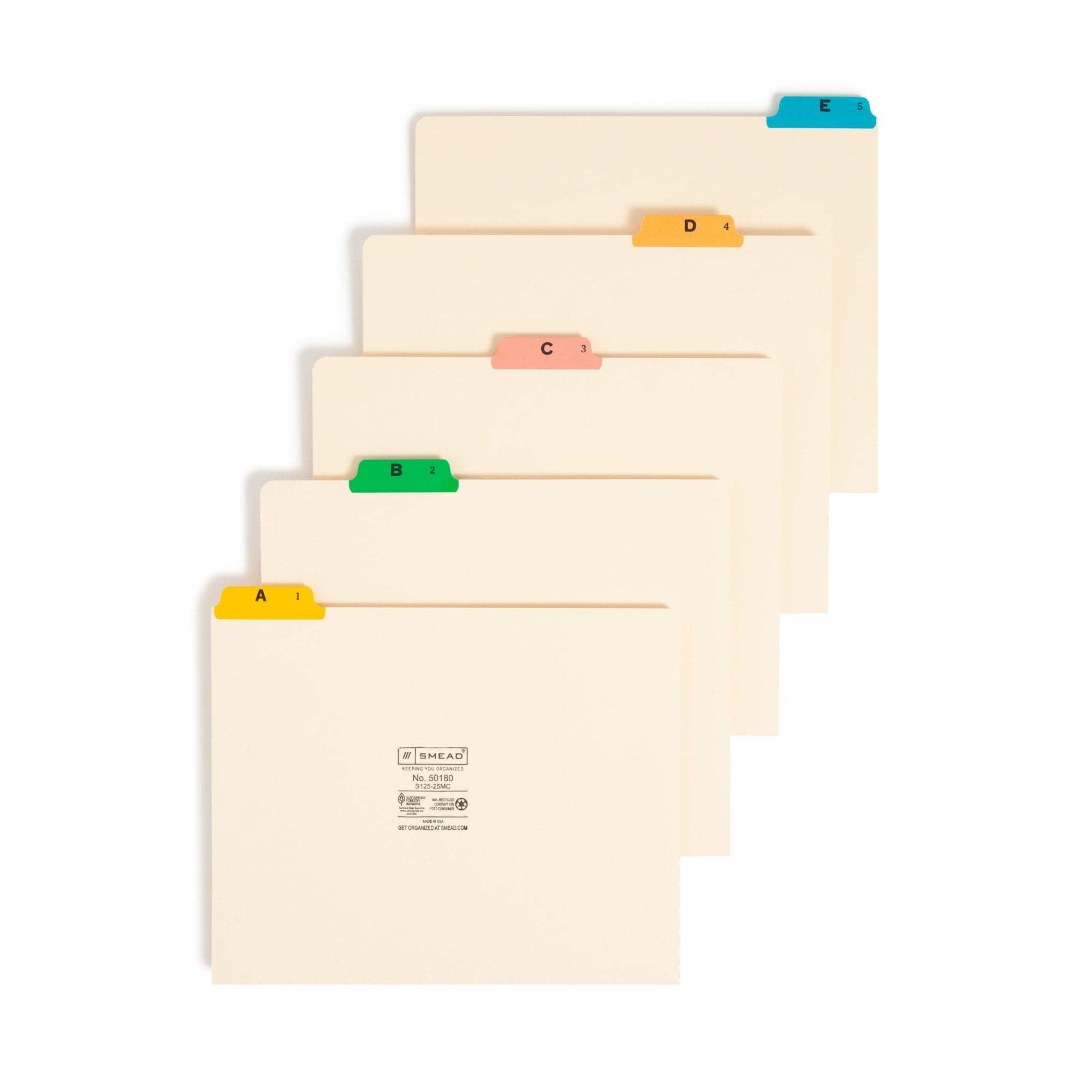 Smead Top Tab File Guides, 25 Count, Manila, 1/5-Cut Tabs, Letter Size ...