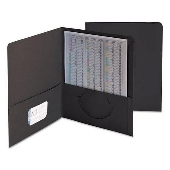 Smead Two-Pocket Folder, Textured Paper, Black, 25/Box (87853 ...