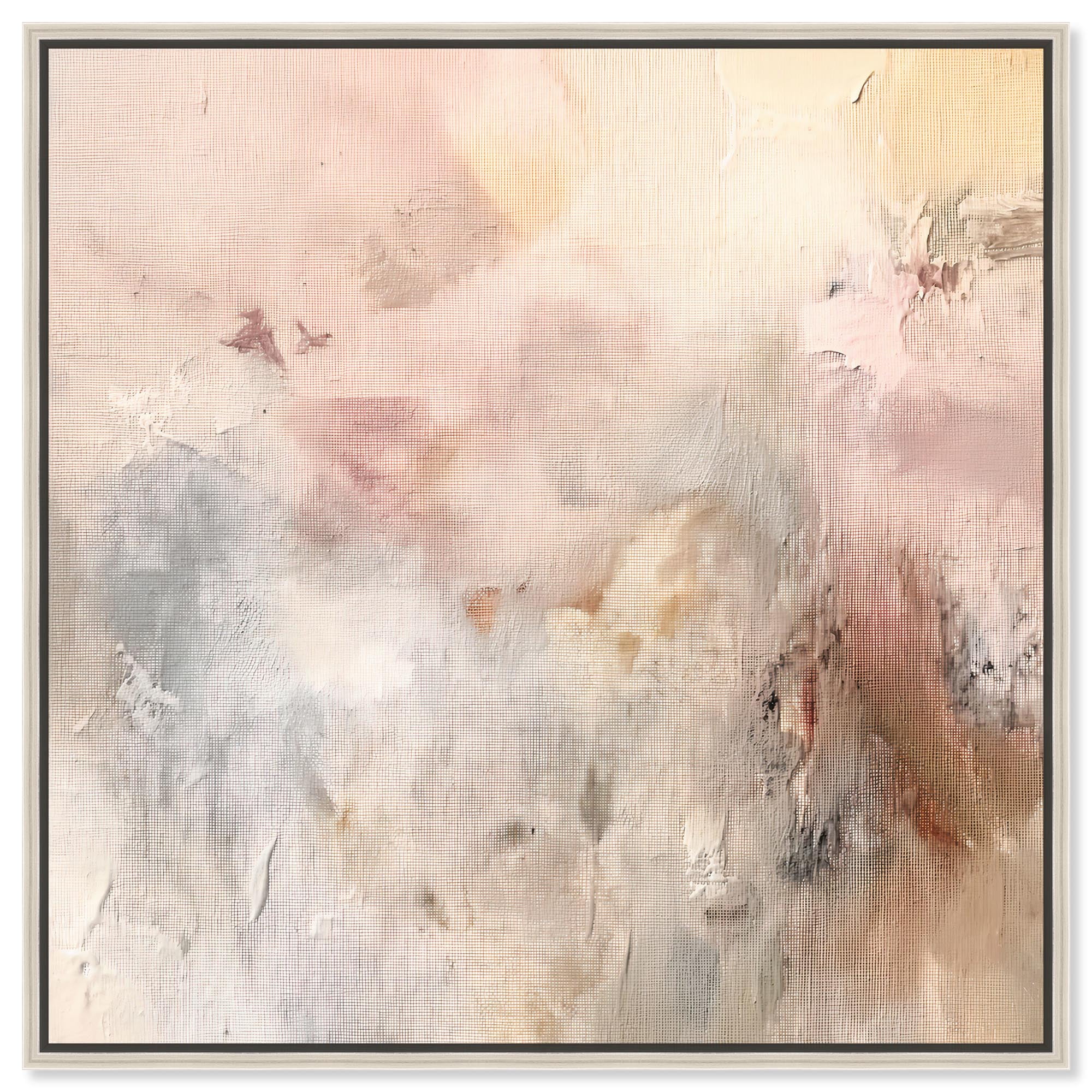 Smeared Codex (V) Canvas Minimalist Abstracts by Art Remedy, Silver ...