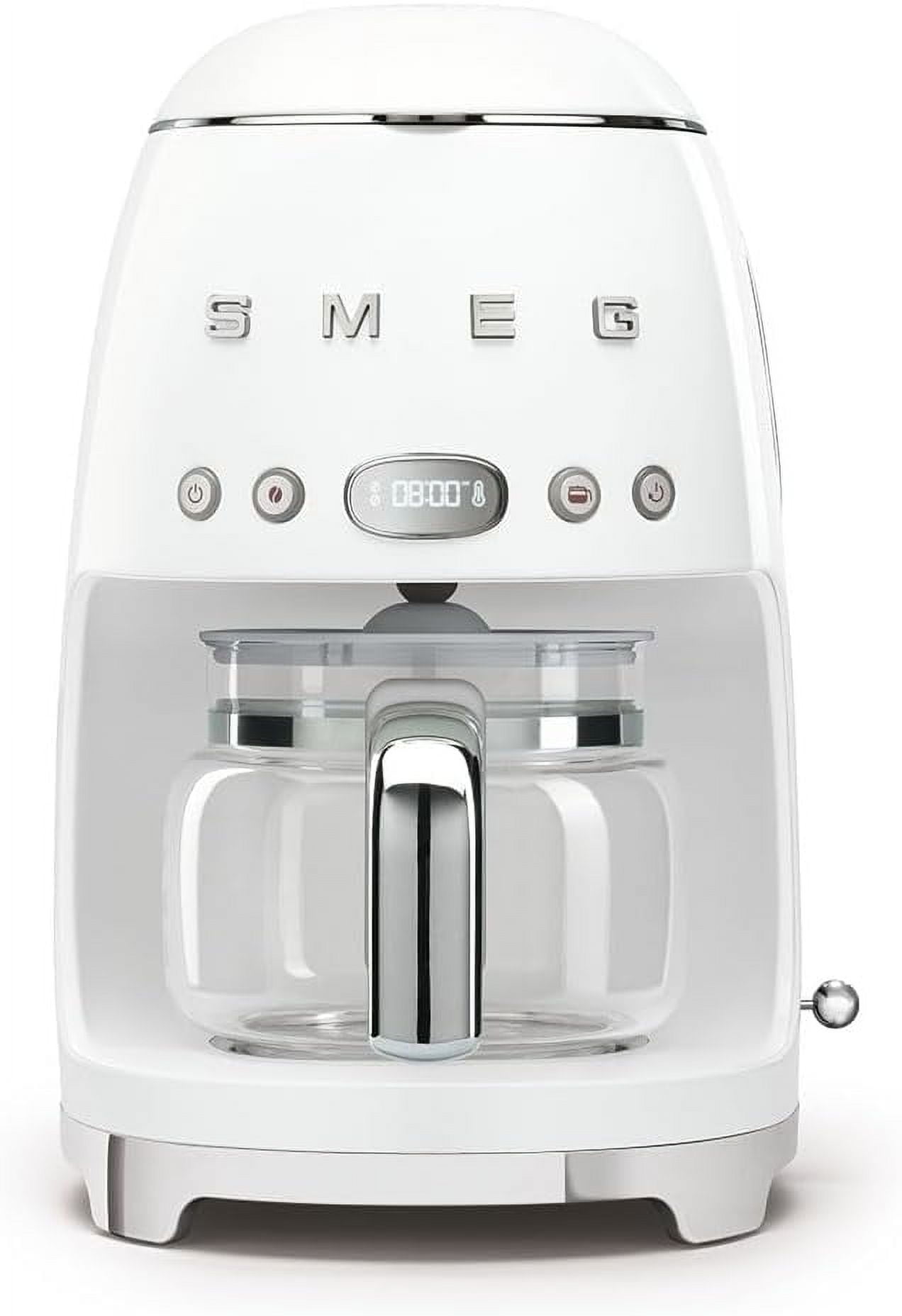 Smeg 50's Retro Style Aesthetic Drip Coffee Machine with 10 Cup Glass ...