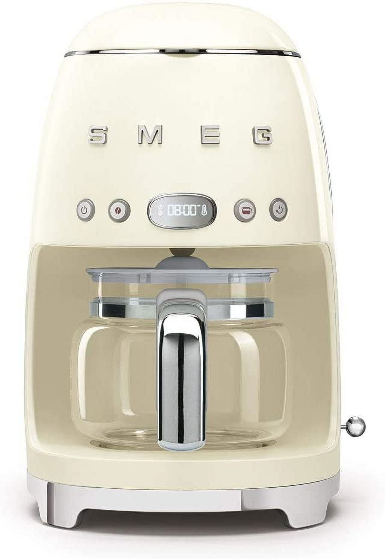 Smeg 50's Retro Style Aesthetic Drip Coffee Machine with 10 Cup Glass ...