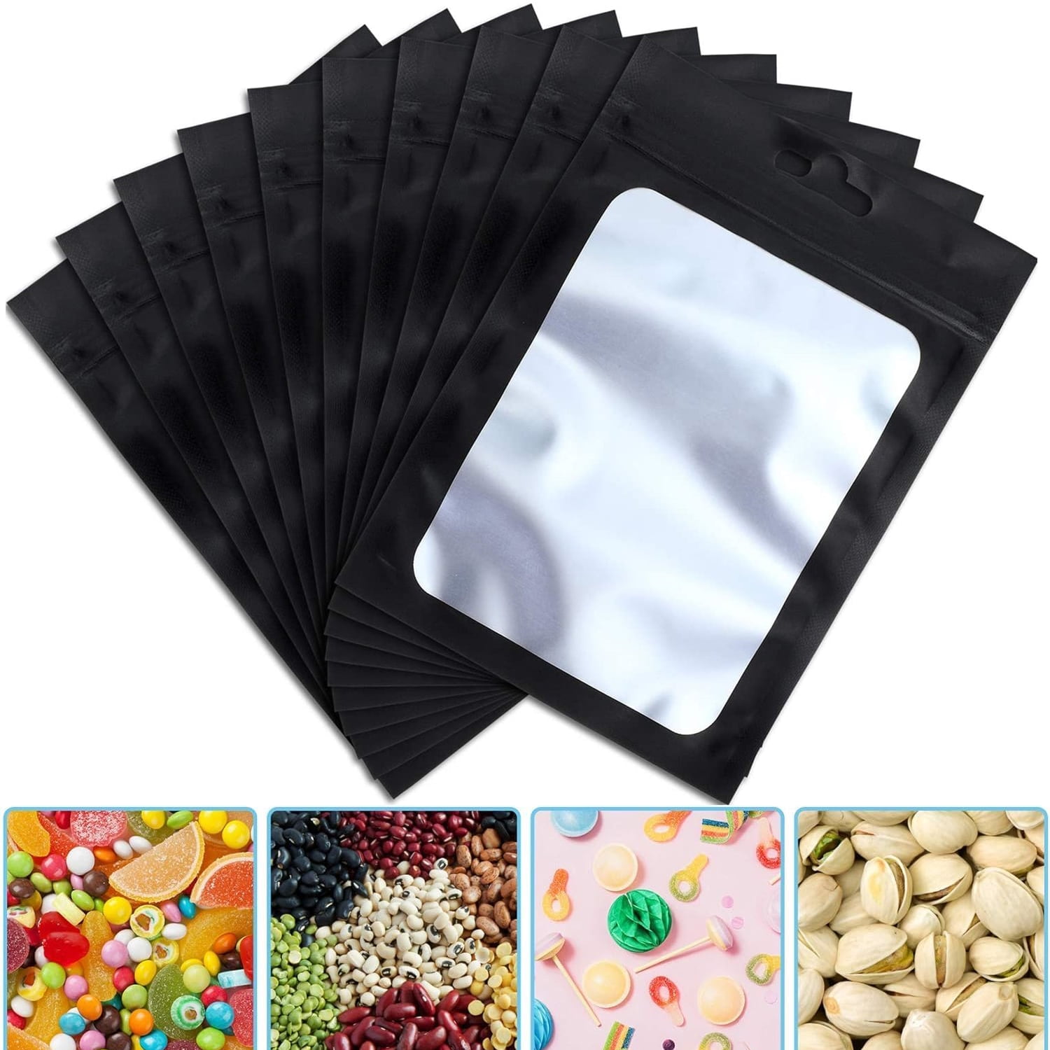 FungLam Smell Proof Mylar Bags Self Sealing Frosted Clear Window ...