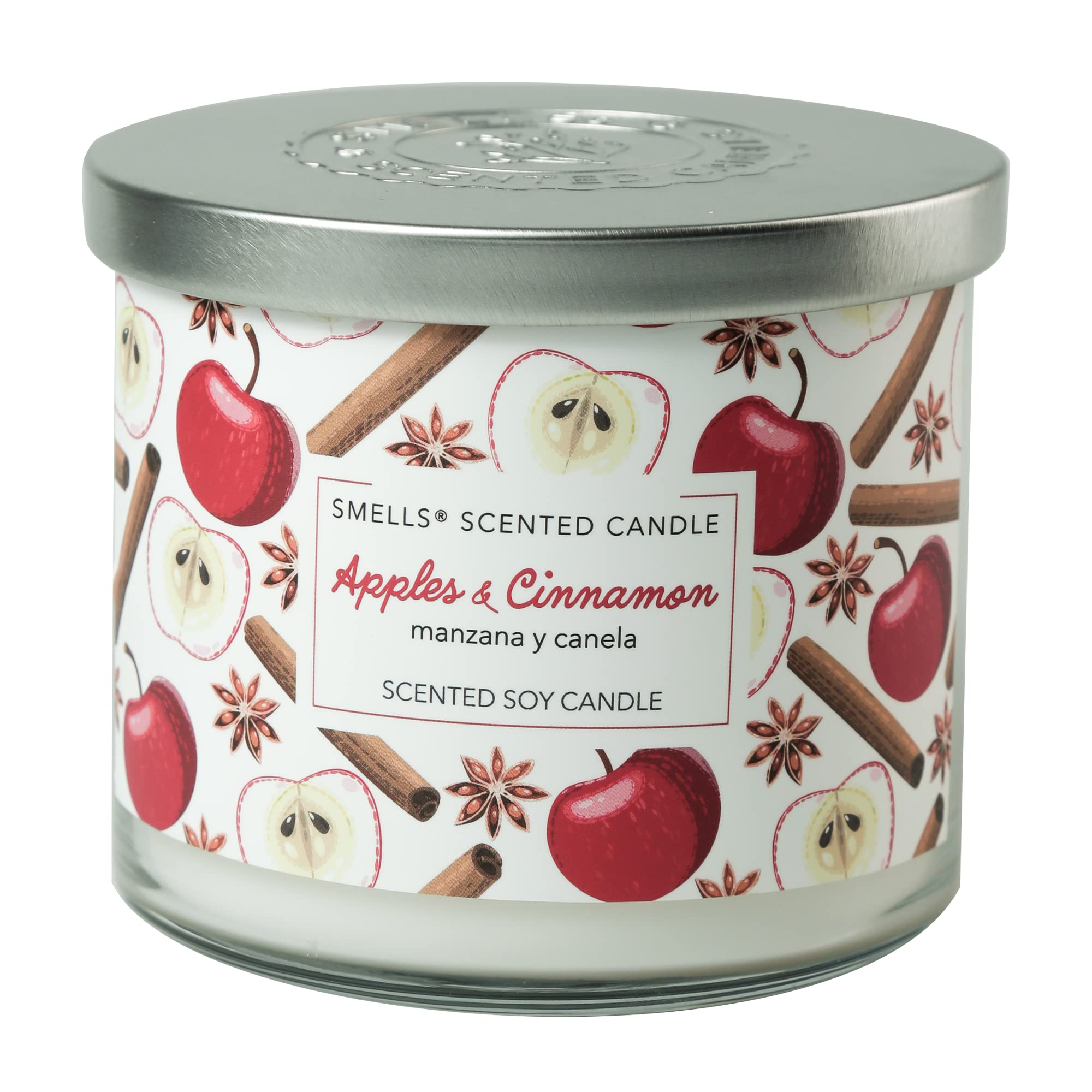 Smells Apple Cinnamon 3-Wick Scented Candle, 16 oz - Walmart.com