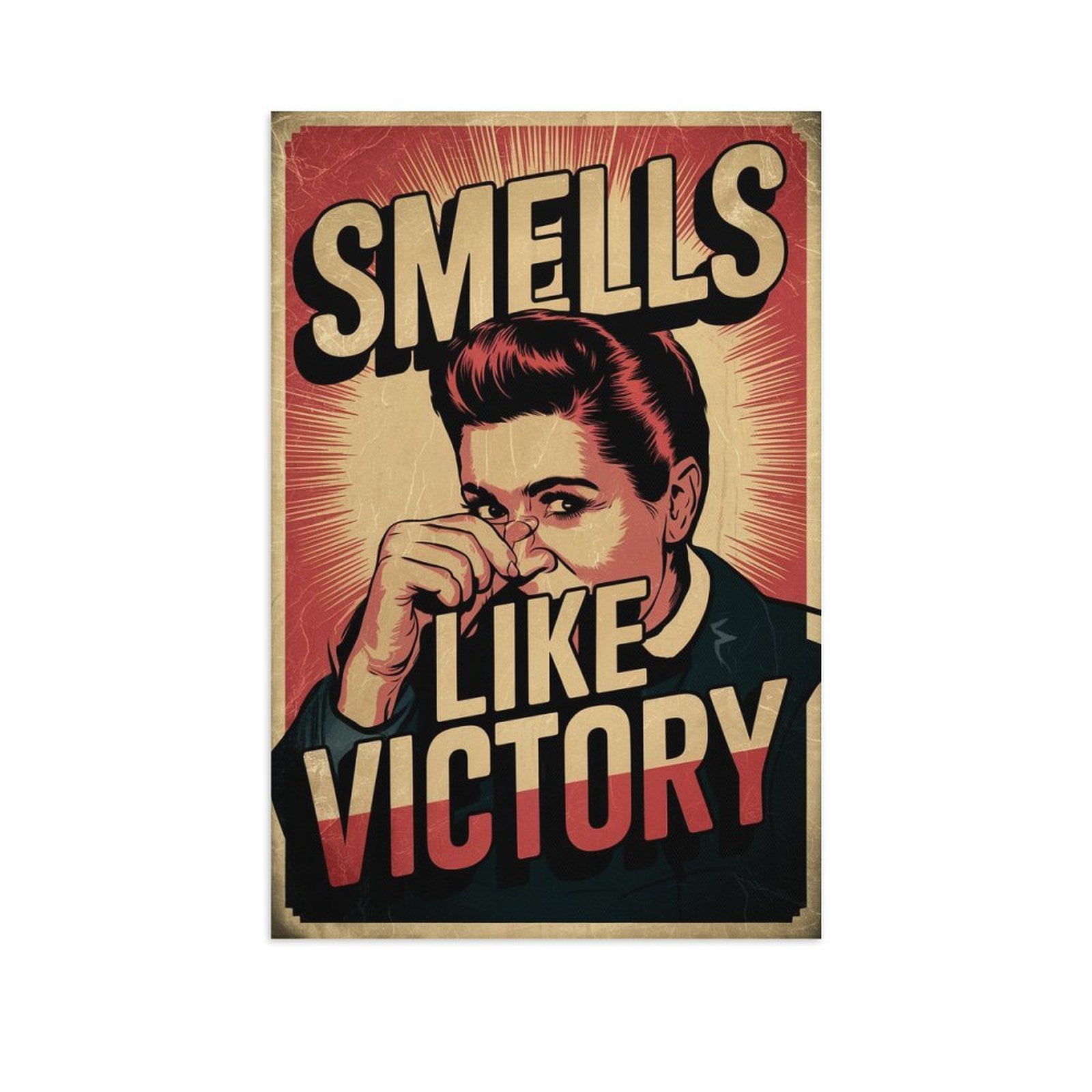 Smells Like Victory Poster Funny Bathroom Decor Vintage Style Wall Art ...