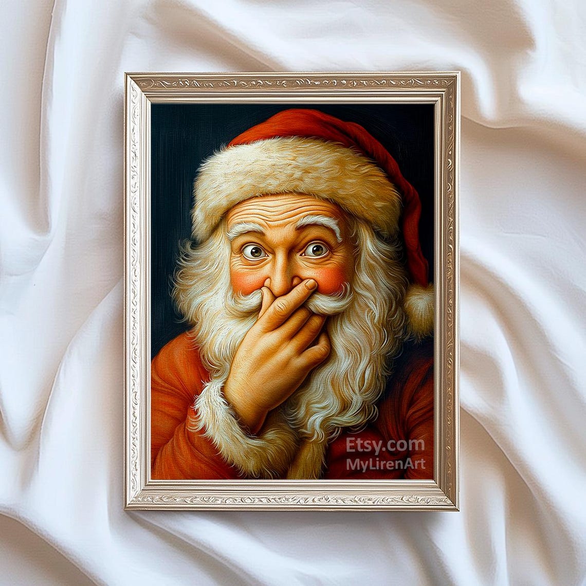 Smelly Bathroom Santa, Print Santa Tet Wall Art Bathroom Home Decor ...