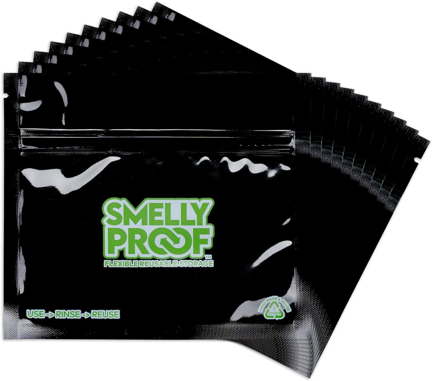 Smelly Proof 6"x4" 4-Mil Reusable Food Storage Bags, Triple Zip, Black ...