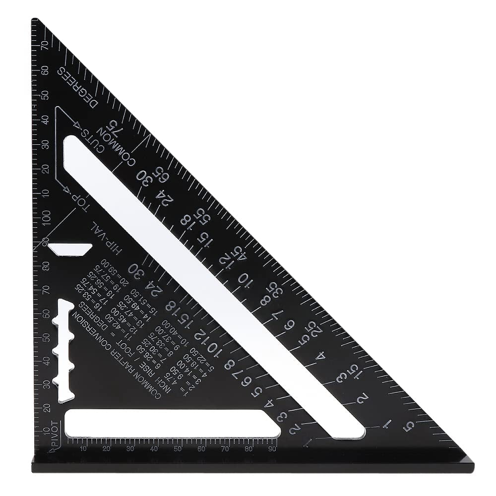 Smgda 7 inch Rafter Square Aluminum Alloy Angle Ruler 90/45 Degrees ...