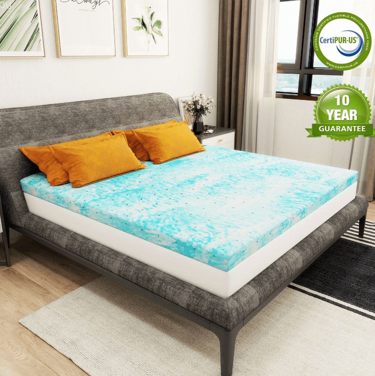 Beddle 2 inches Full Size Cooling Memory Foam Mattress Topper for ...