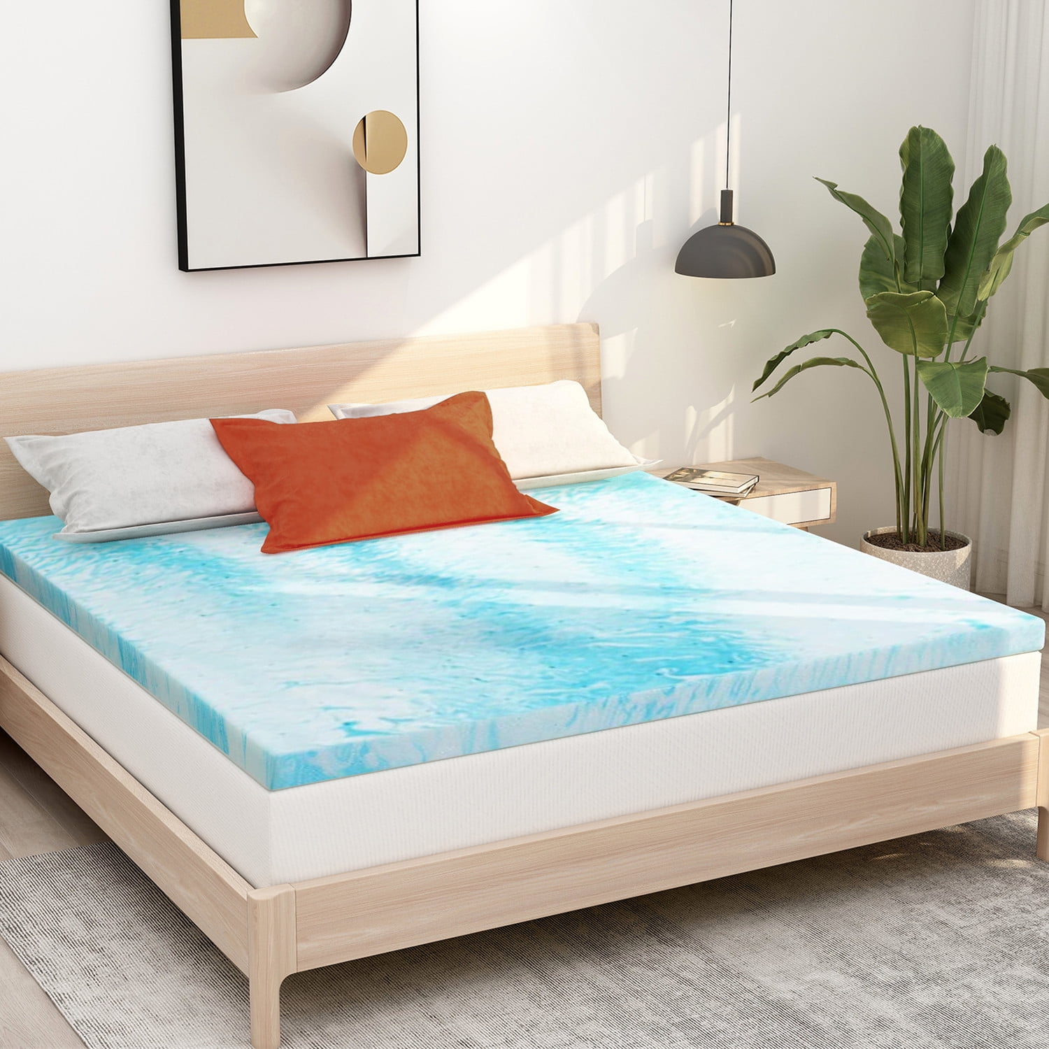 3 inch Full Size Cooling Gel Memory Foam Mattress Topper for Pressure ...