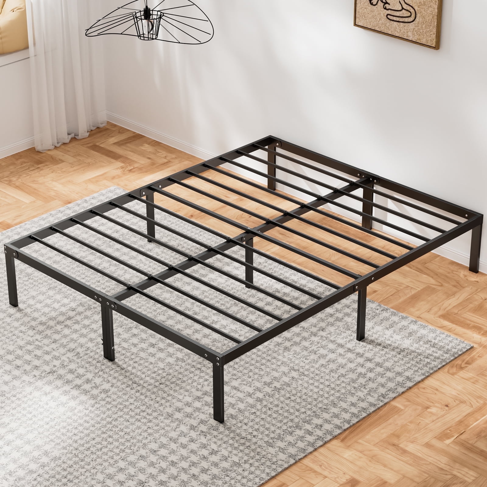 Beddle King Bed Frame, Metal Platform Bed Frame,No Box Spring Needed ...