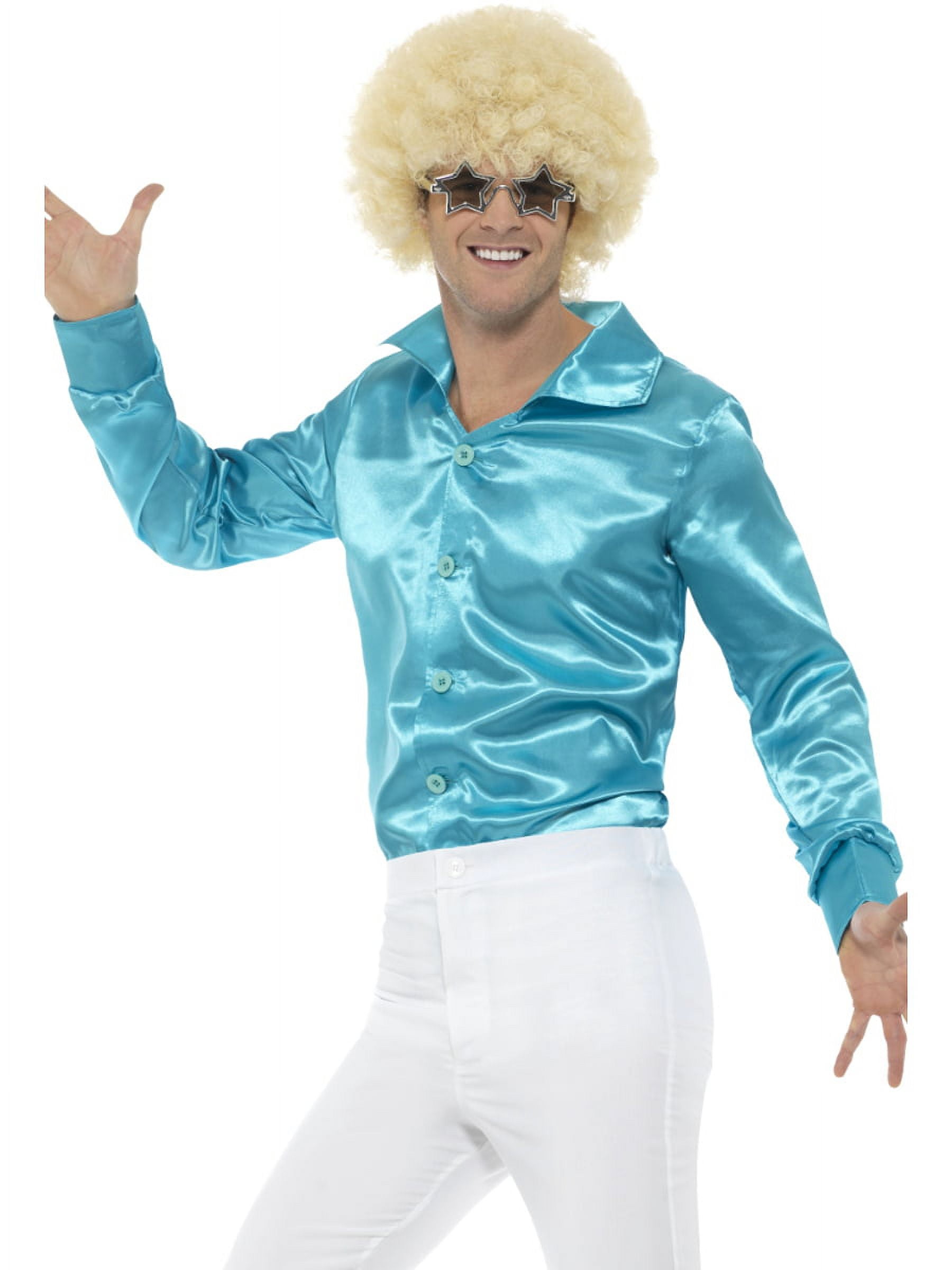 Smiffy's Costumes Men's 60s 70s Groovy Dude Blue Disco Shirt Costume ... Smiffy's Costumes Men's 60s 70s Groovy Dude Blue Disco Shirt Costume ...