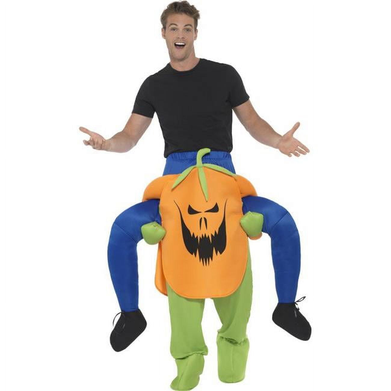 Smiffys 47166 Piggyback Pumpkin Costume One Piece Suit with Mock Legs ...