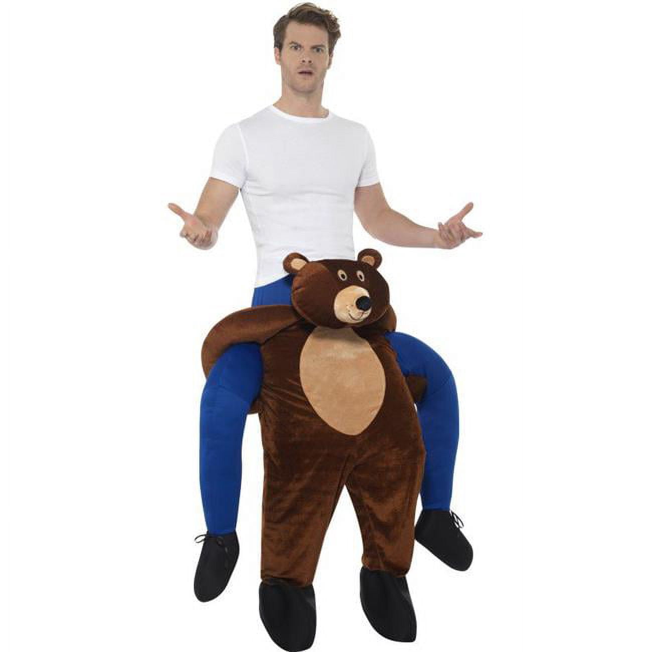 Smiffys 48811 Piggyback Bear Costume One Piece Suit with Mock Legs ...