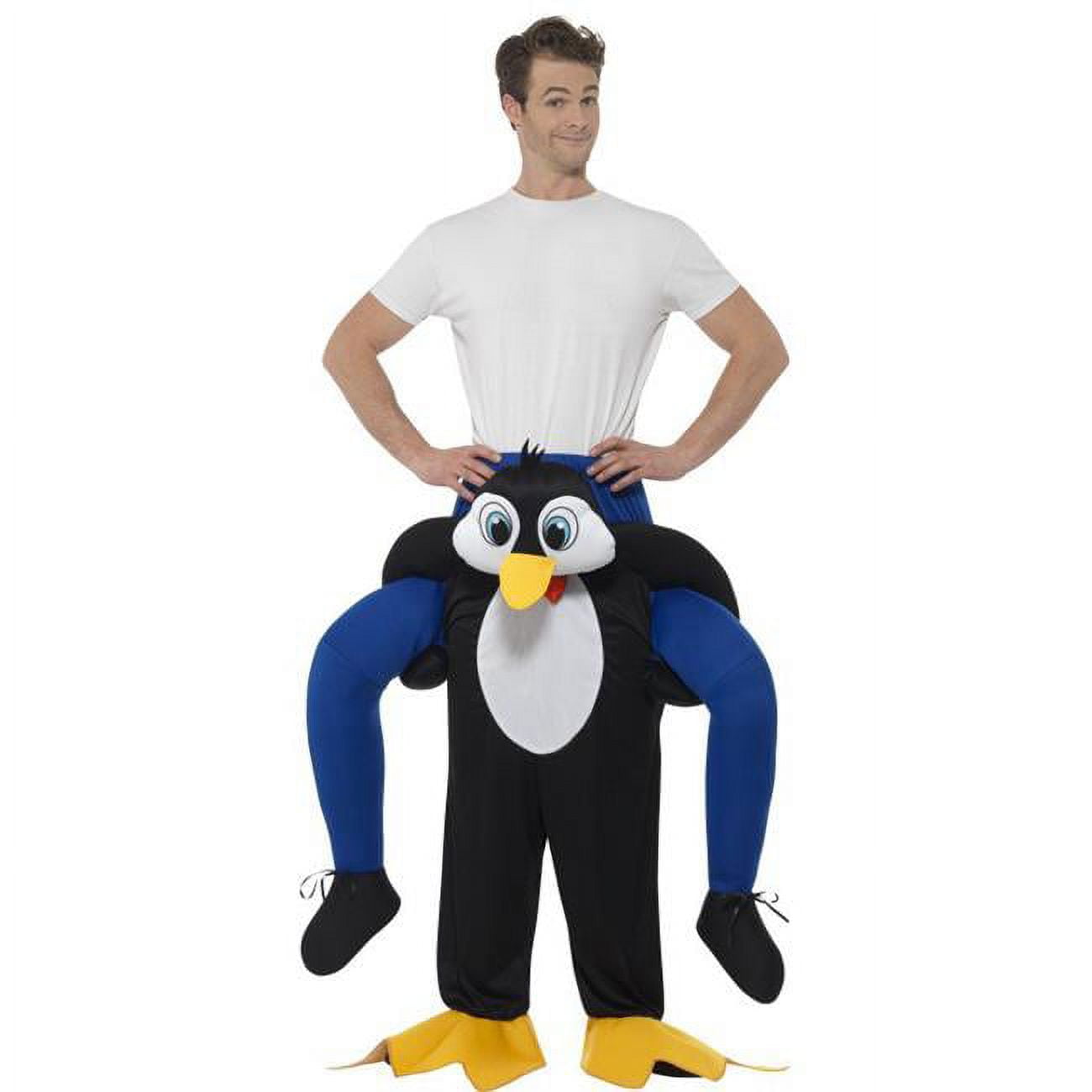 Smiffys 48815 Piggyback Penguin Costume One Piece Suit with Mock Legs ...