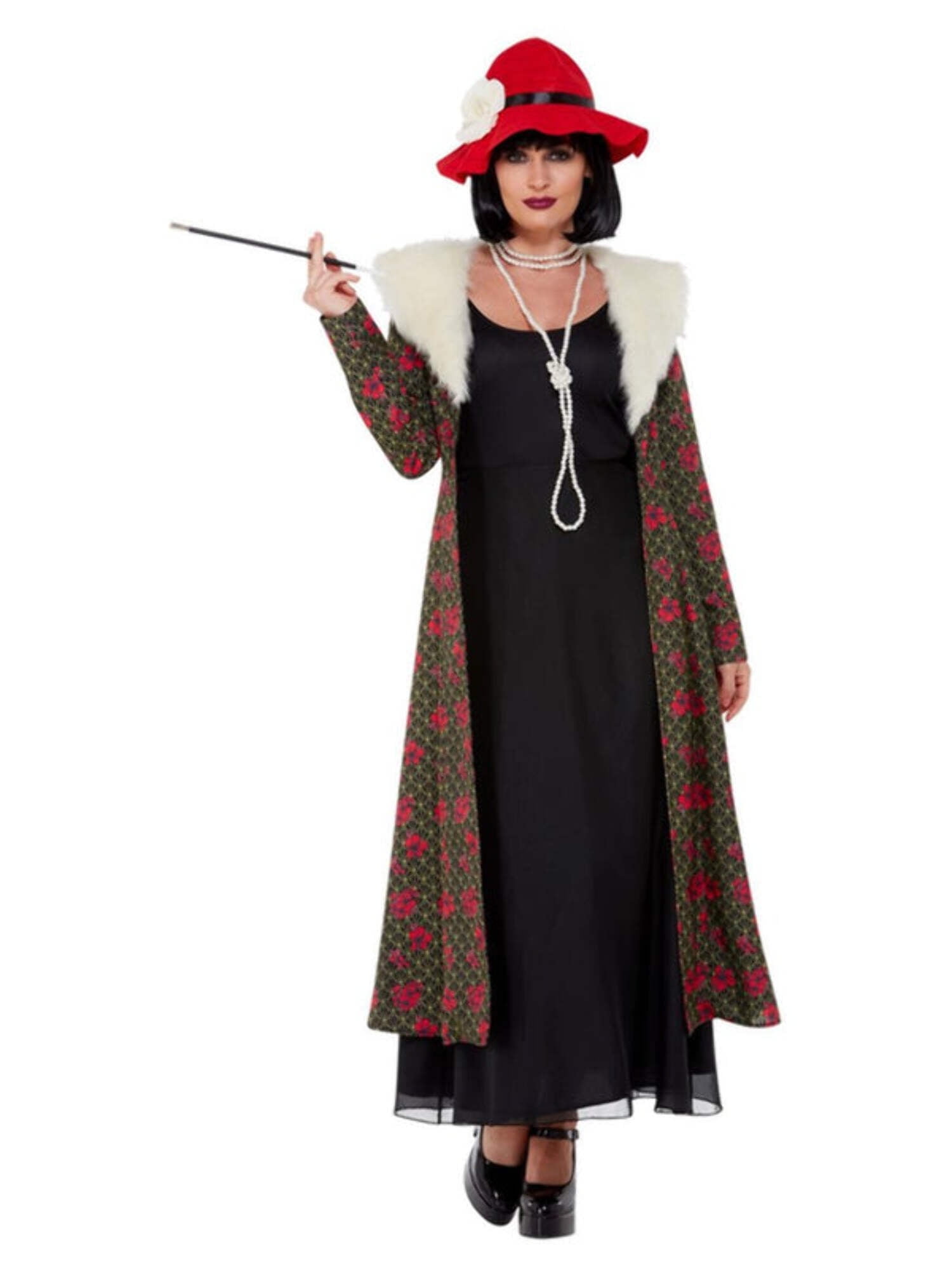 Smiffys Flapper Costume, Women's 1920s Gangster Style, Halloween Fancy ...