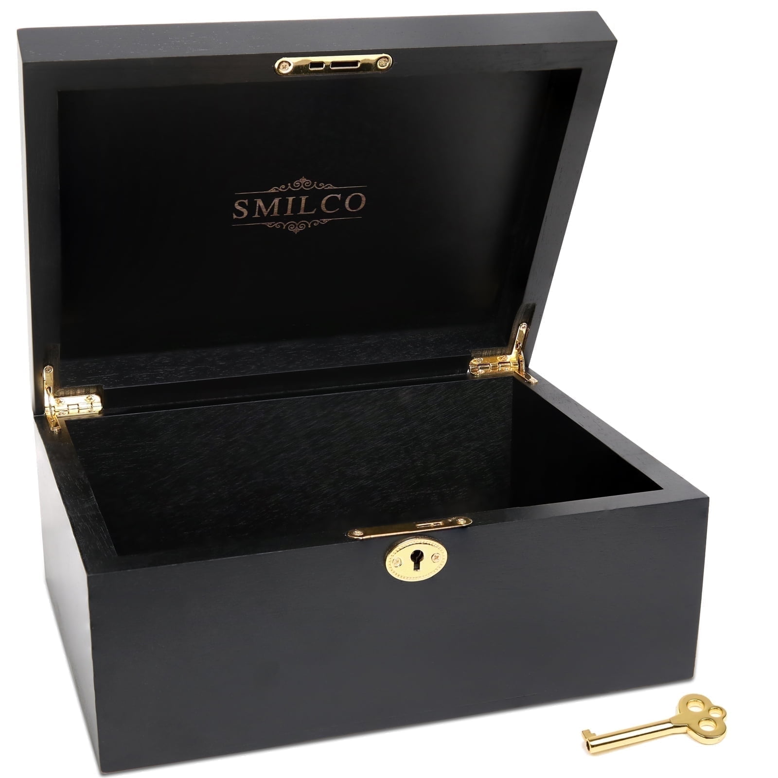 Smilco Wooden Box with Hinged Lid Acacia Wood Decorative Storage Boxes ...